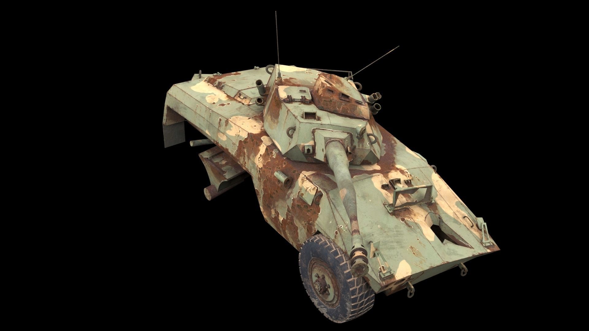 damaged EE-9 Cascavel tank free VR / AR / low-poly 3D model | CGTrader