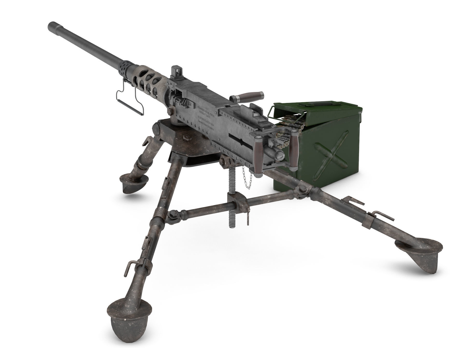 Browning Machine Gun Cal 50 M2 HB 3D model | CGTrader