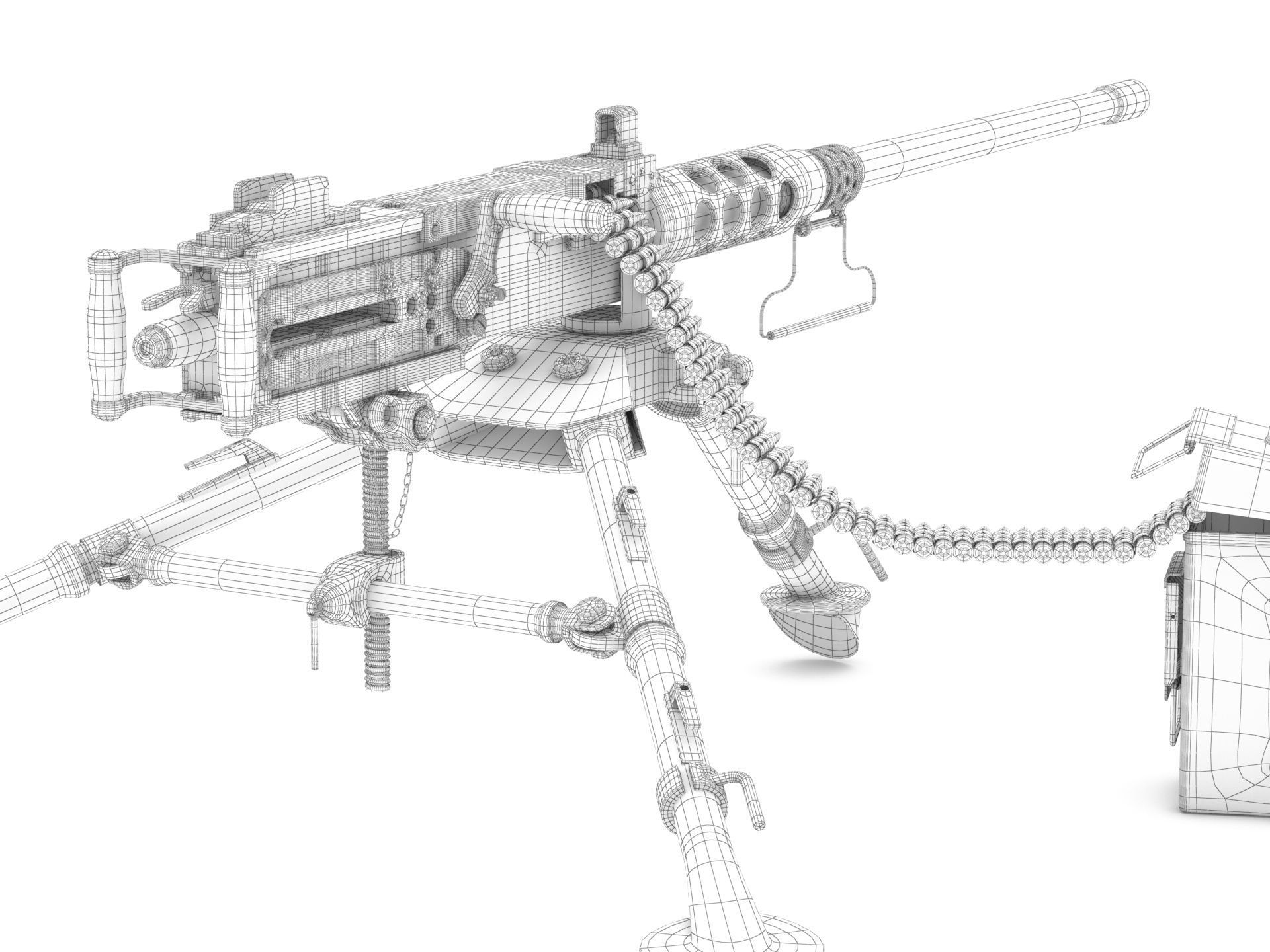 Browning Machine Gun Cal 50 M2 HB 3D model | CGTrader