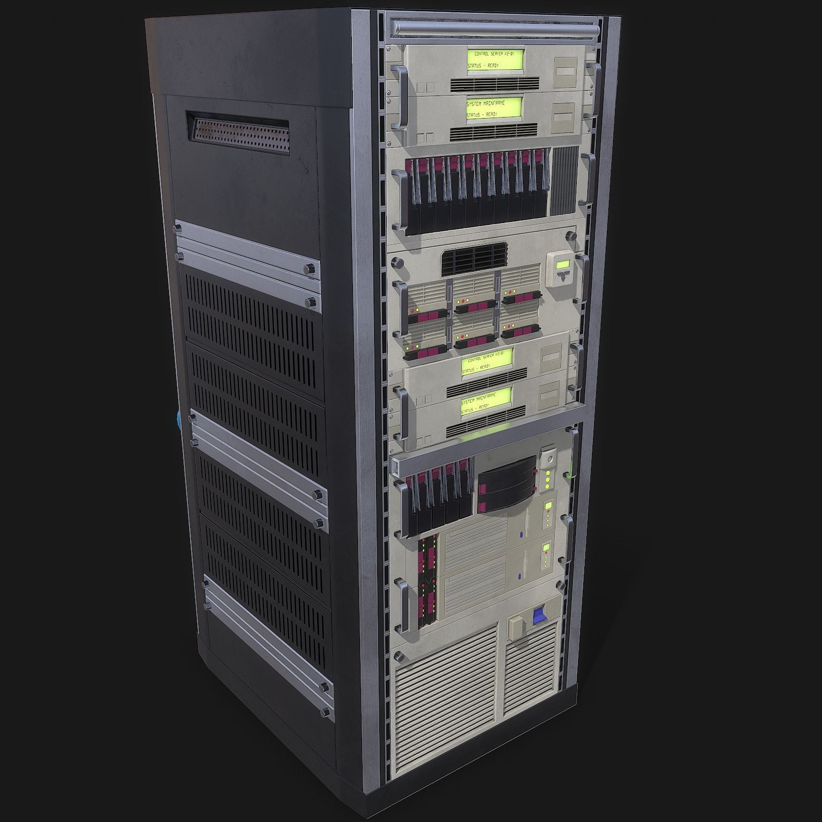 3D model Mainframe front server rack VR / AR / low-poly | CGTrader