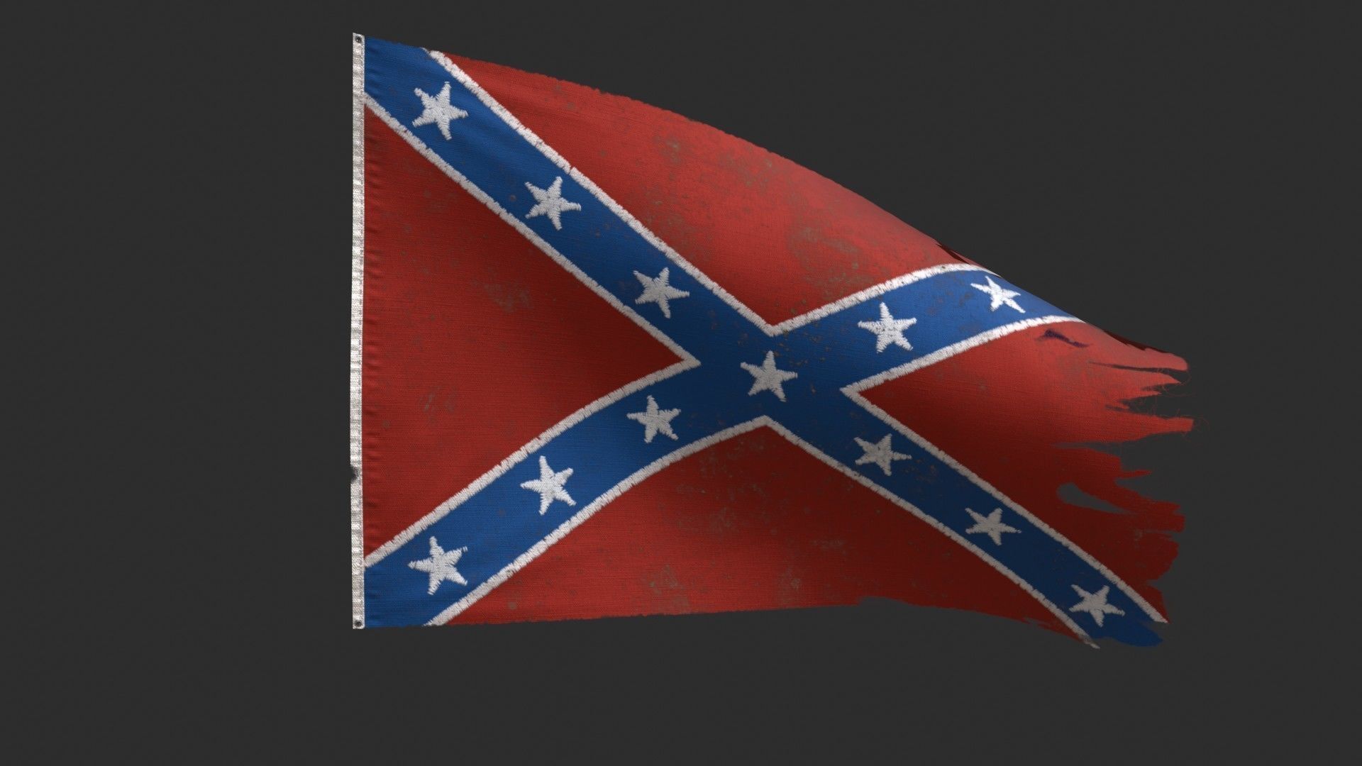 3D model US Flag Confederate Navy Jack VR / AR / low-poly rigged ...