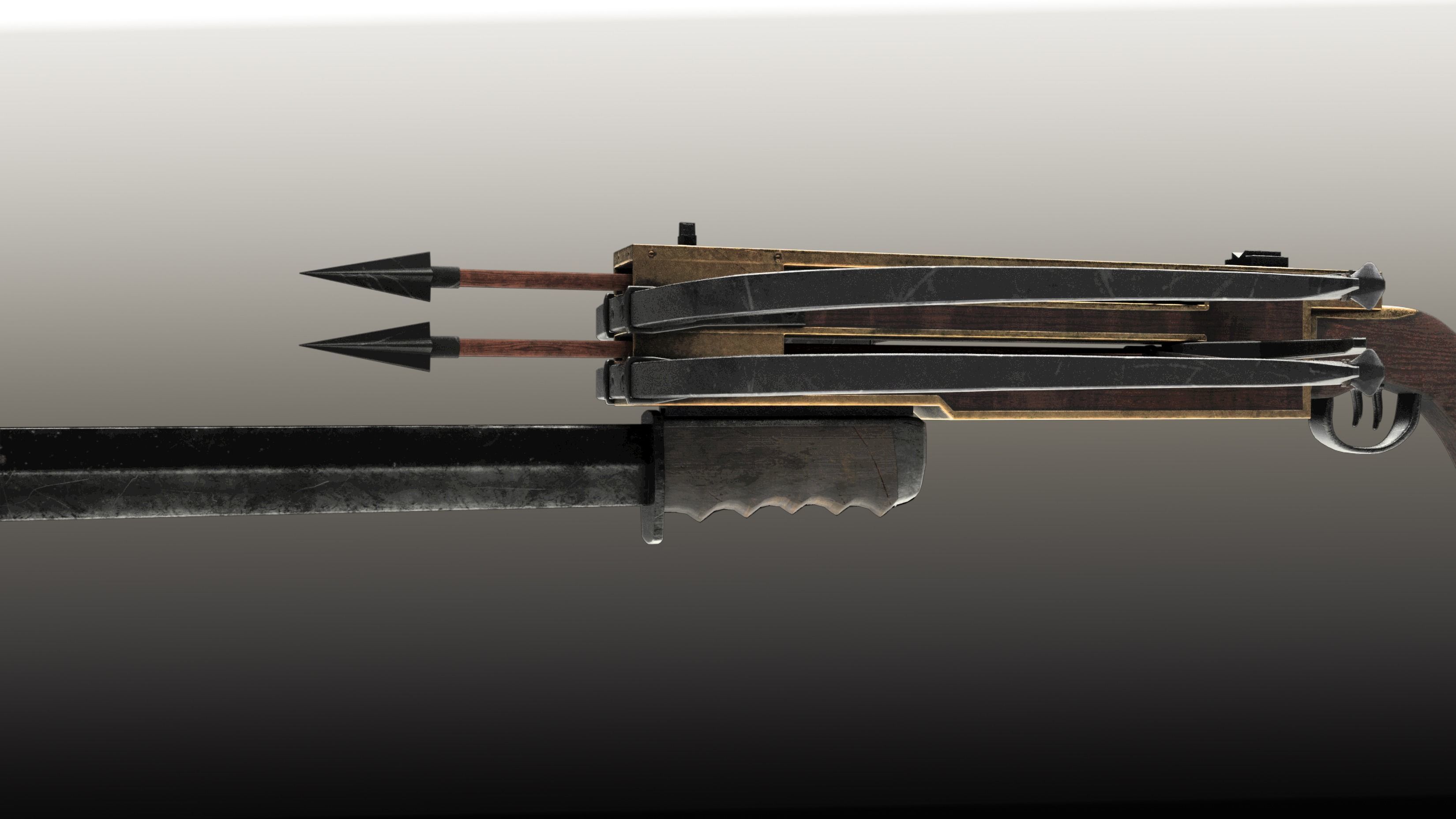 3D model Double shot Crossbow VR / AR / low-poly | CGTrader