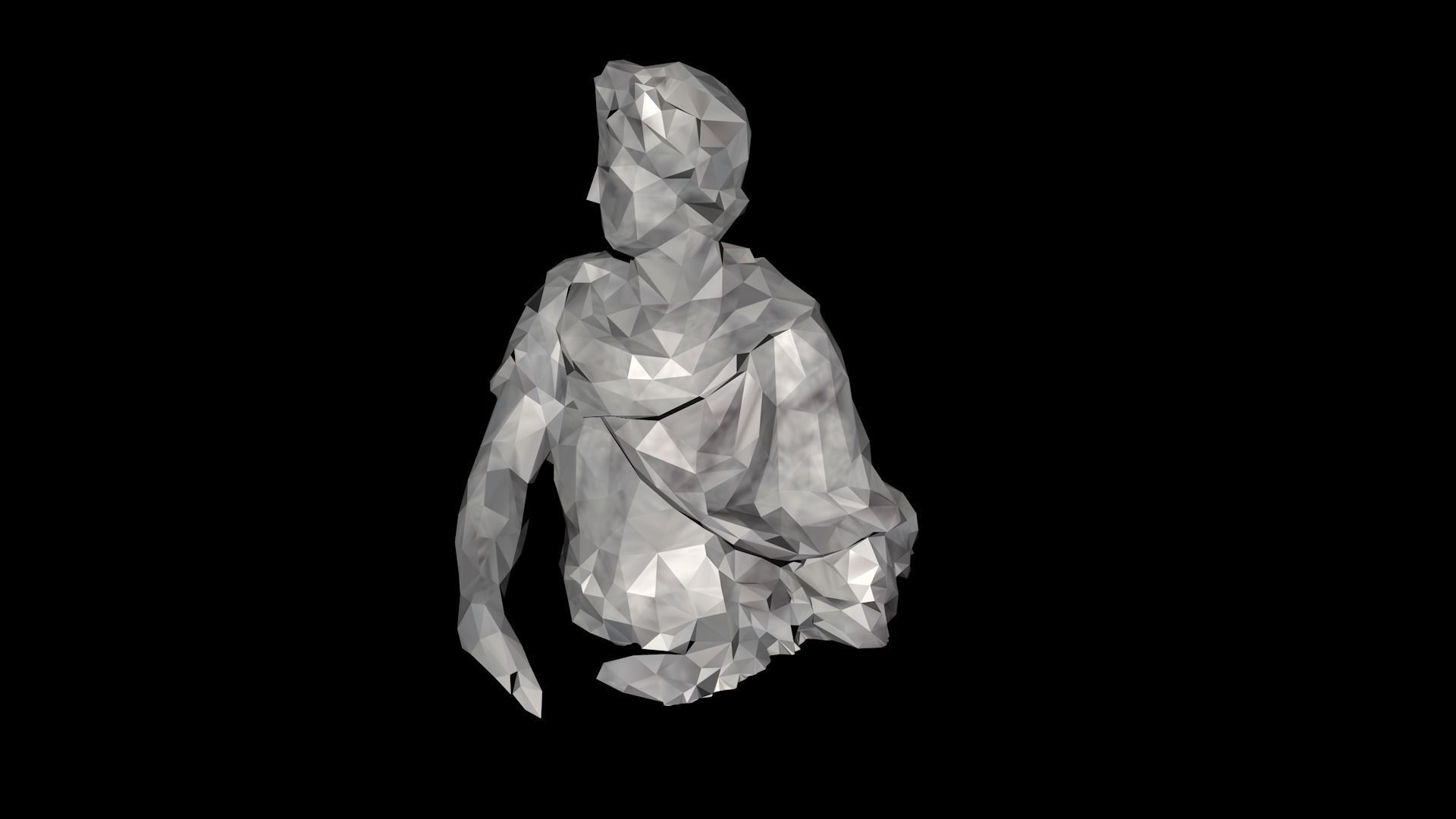 Cesar Low Poly Statue Sculpture 3D model | CGTrader