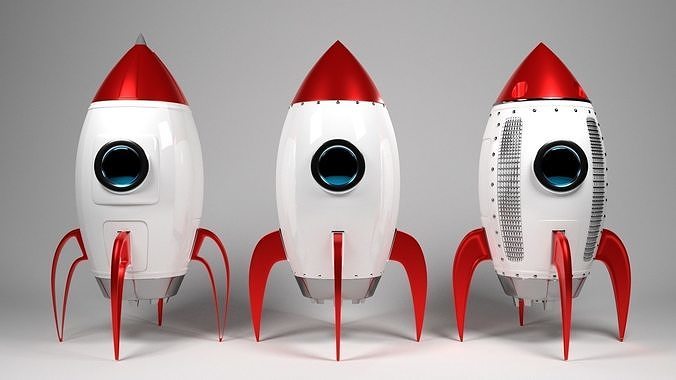 cartoon rocket 3D model | CGTrader