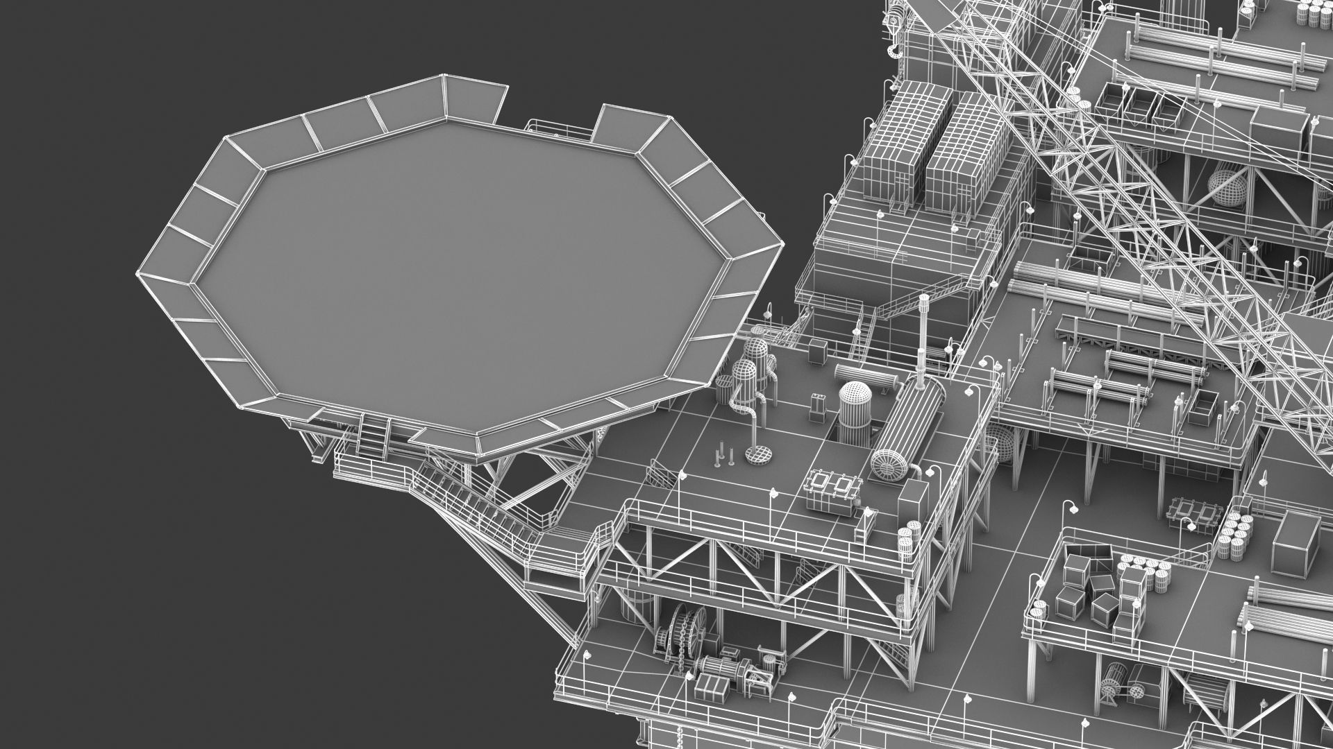 Oil Rig Platform 3D model | CGTrader