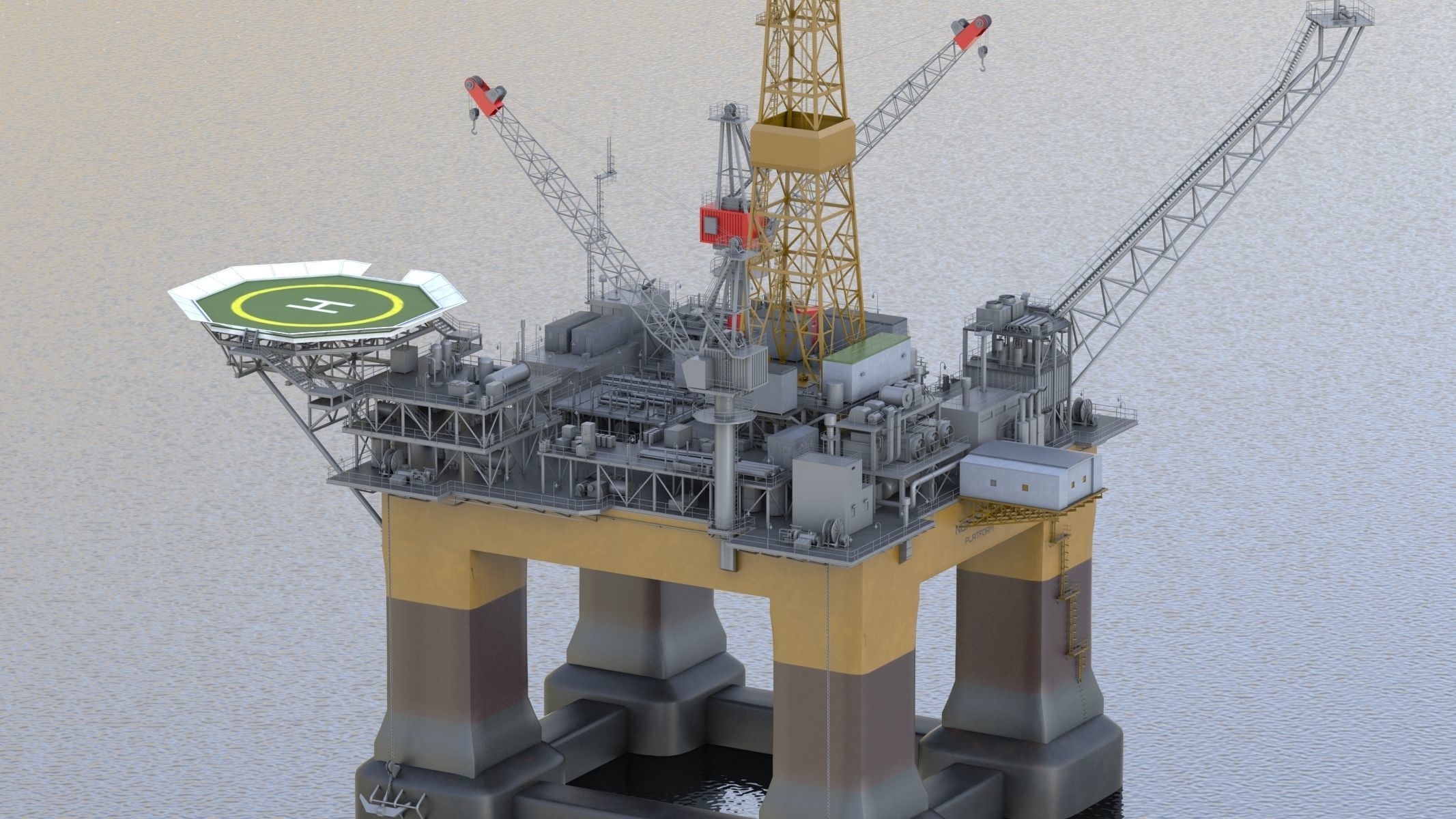 Oil Rig Platform 3D model | CGTrader