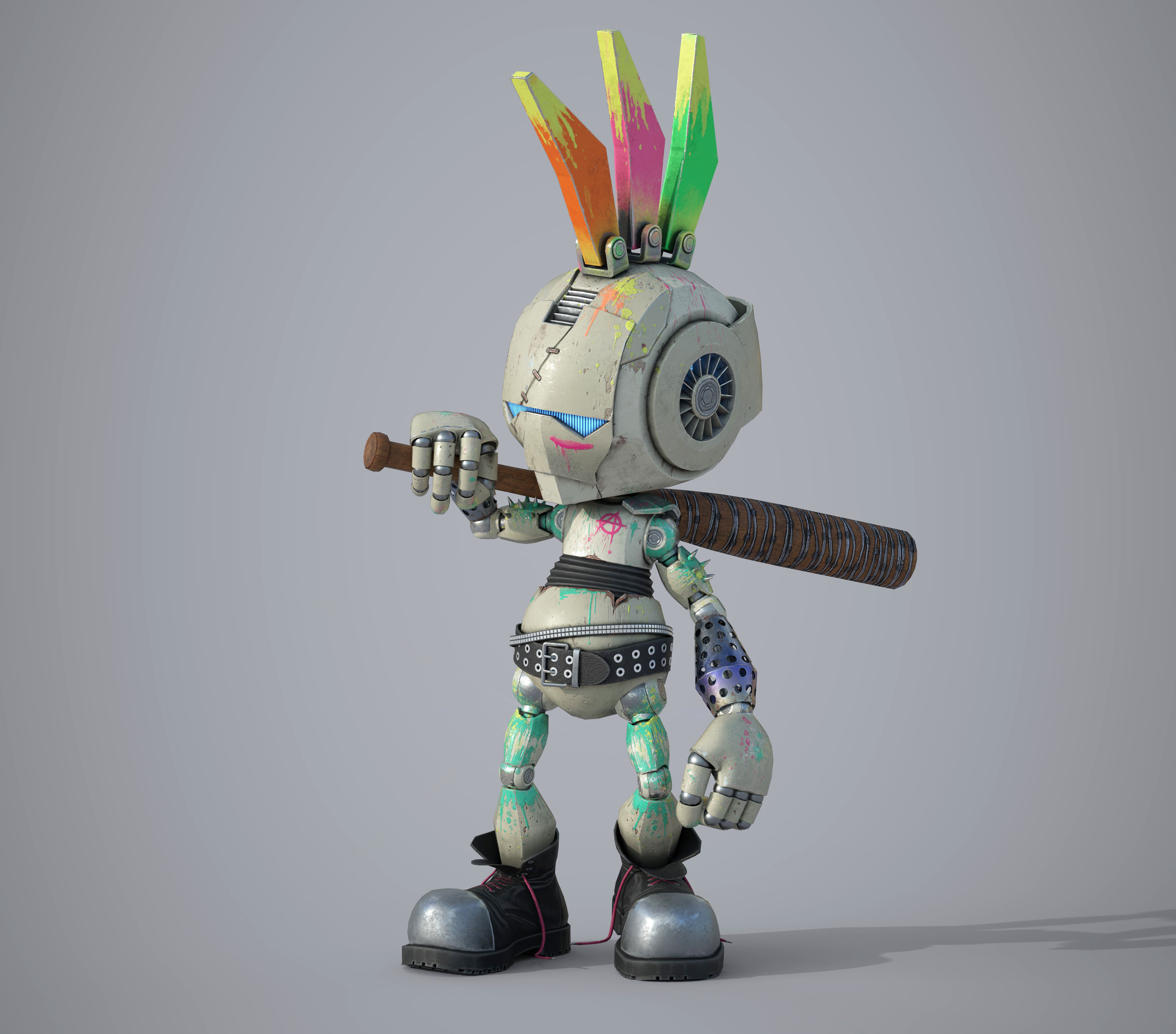 3D model Robo Punk VR / AR / low-poly rigged animated | CGTrader