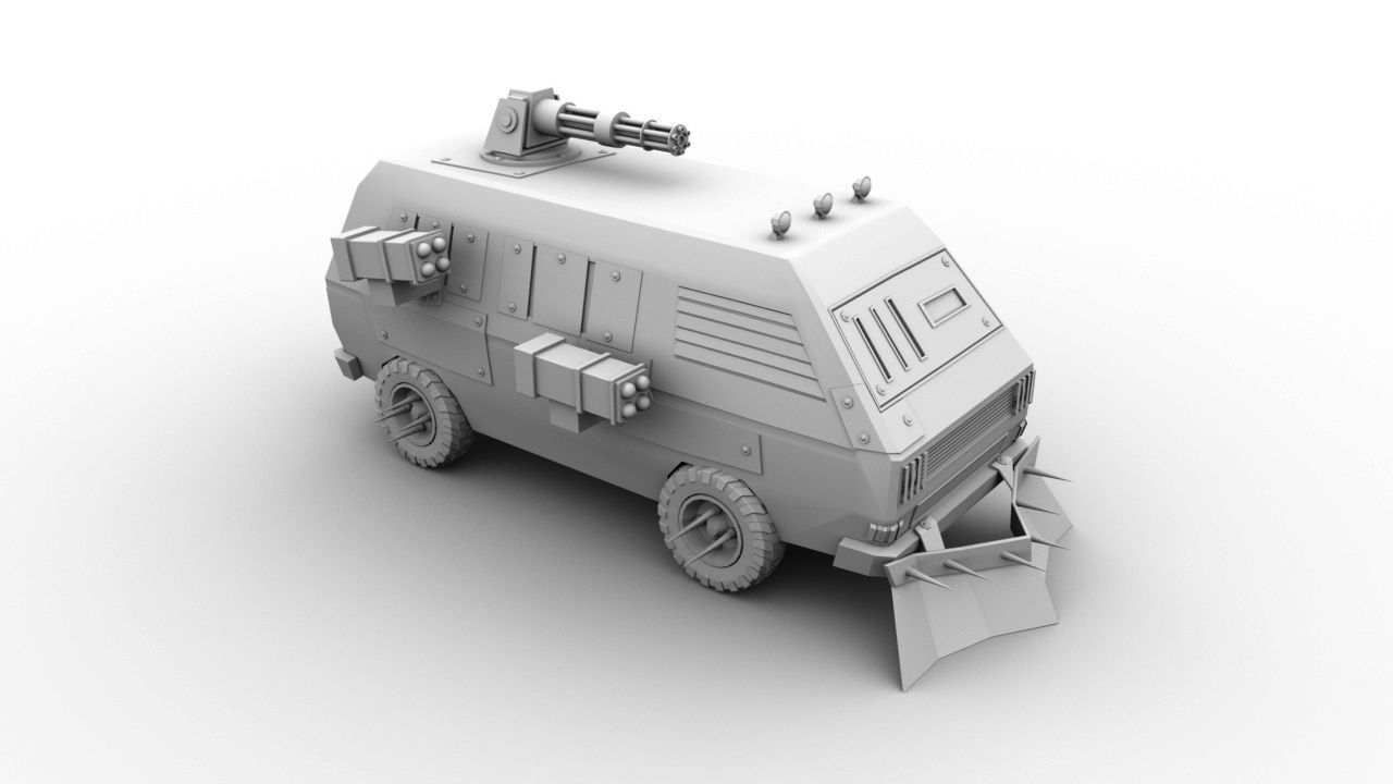 3D model Post Apocalyptic Monster VW Bus VR / AR / low-poly | CGTrader