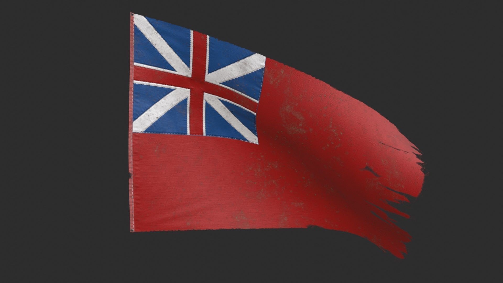 3D model British Red Naval Ensign 1707-1801 VR / AR / low-poly rigged ...