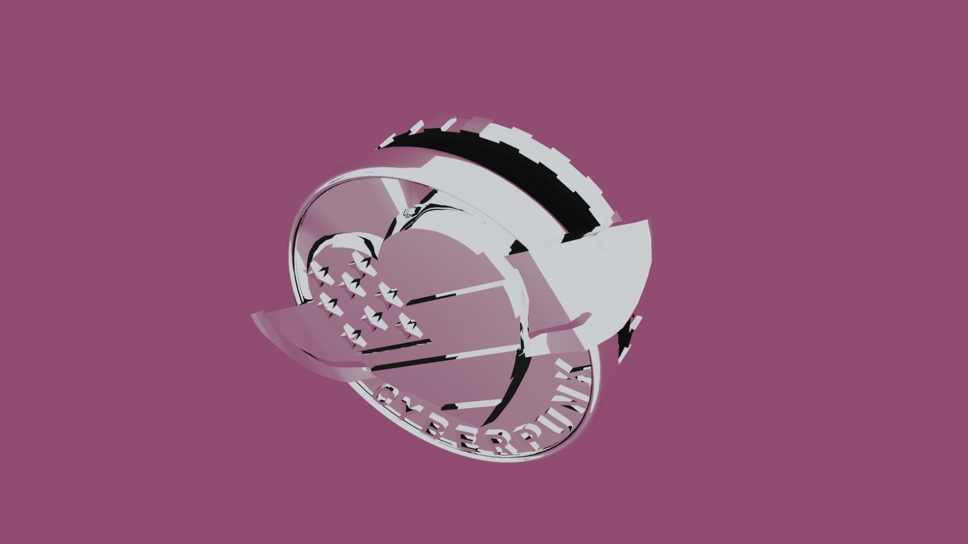 cyberpunk badge 3D model 3D printable | CGTrader