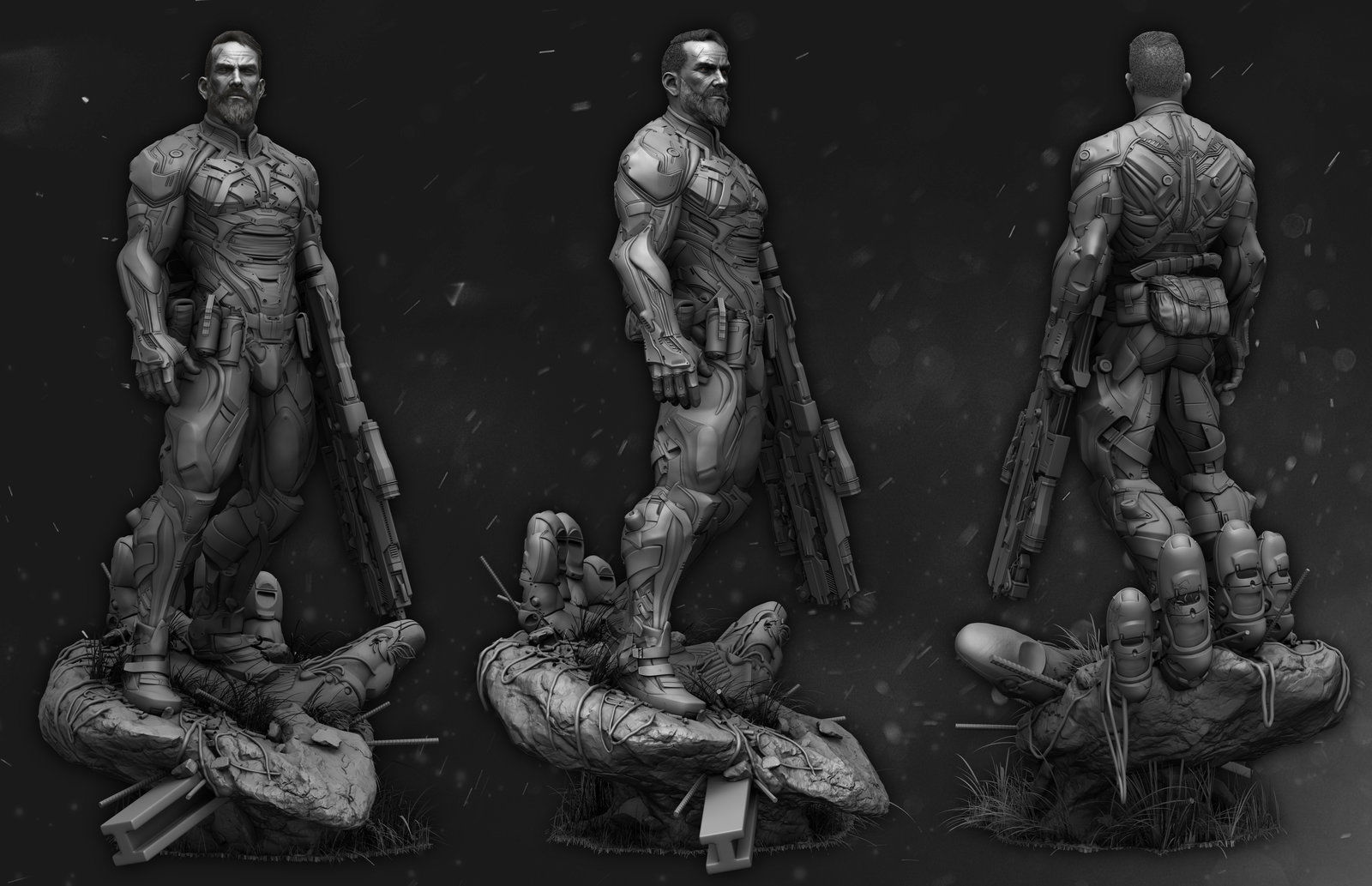 armed soldier stl files 3D model 3D printable | CGTrader