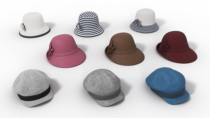 3D model Set of Womens Hats VR / AR / low-poly | CGTrader