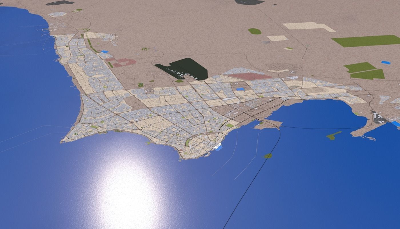 3D model Kuwait City entire Country VR / AR / low-poly | CGTrader