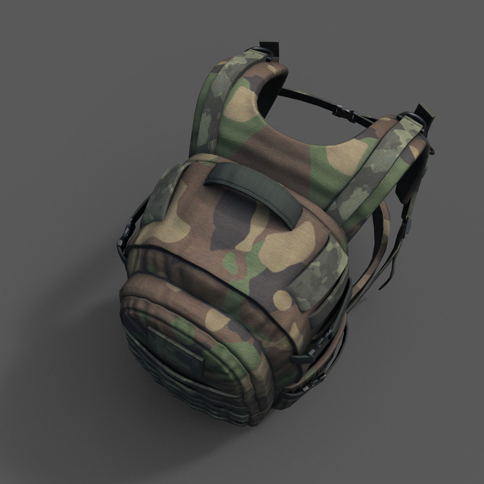 3D model Backpack Camping Generic military combat soldier armor scifi ...