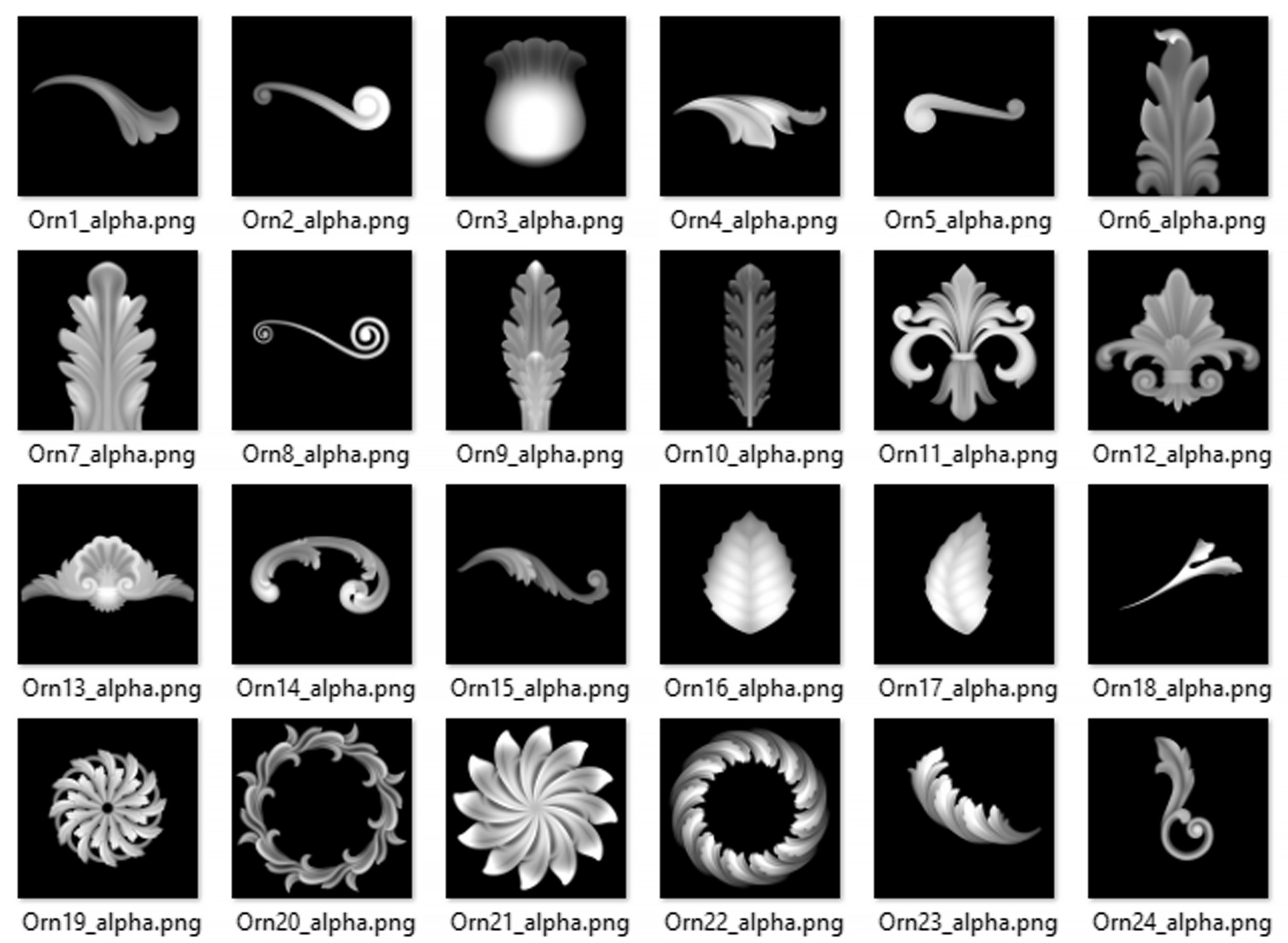 Heraldic and Ornament alphas pack Texture | CGTrader