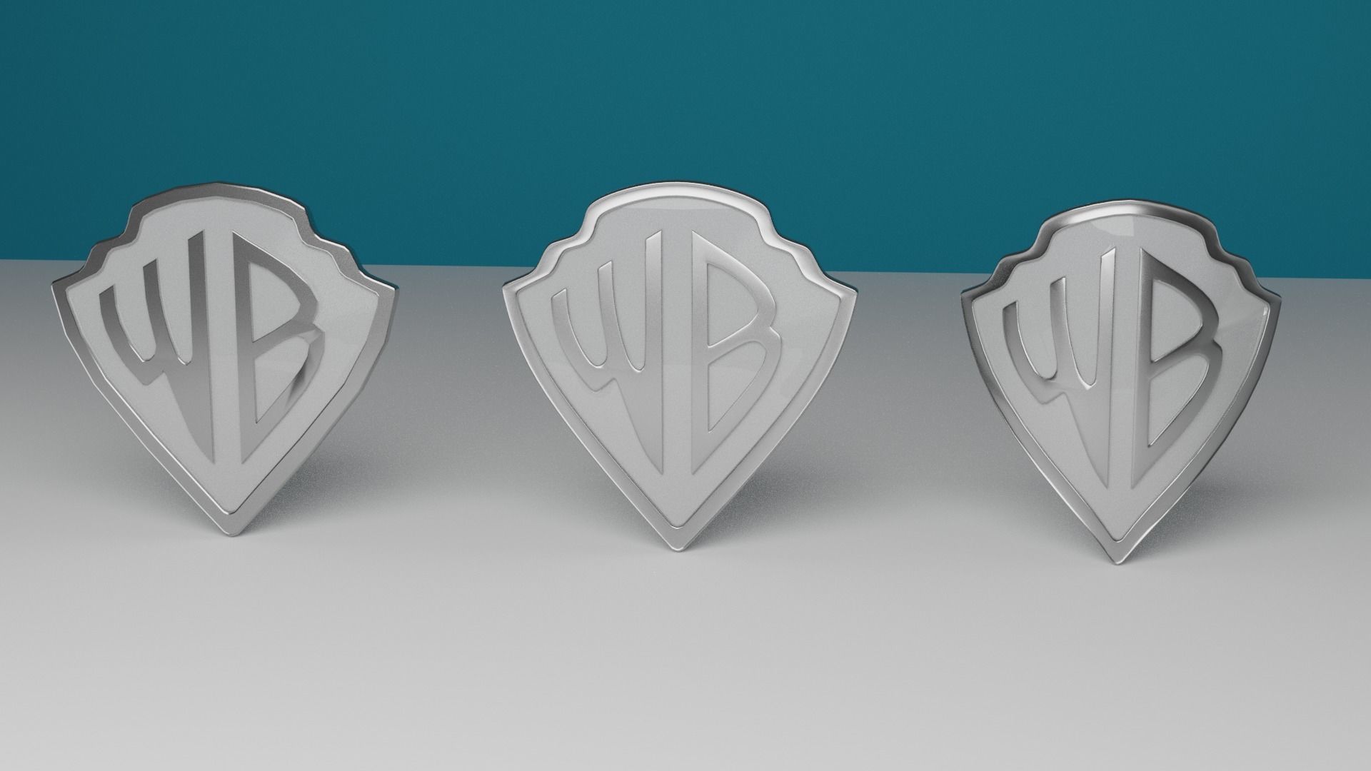3D Chrome Warner Bros Logo studio | CGTrader