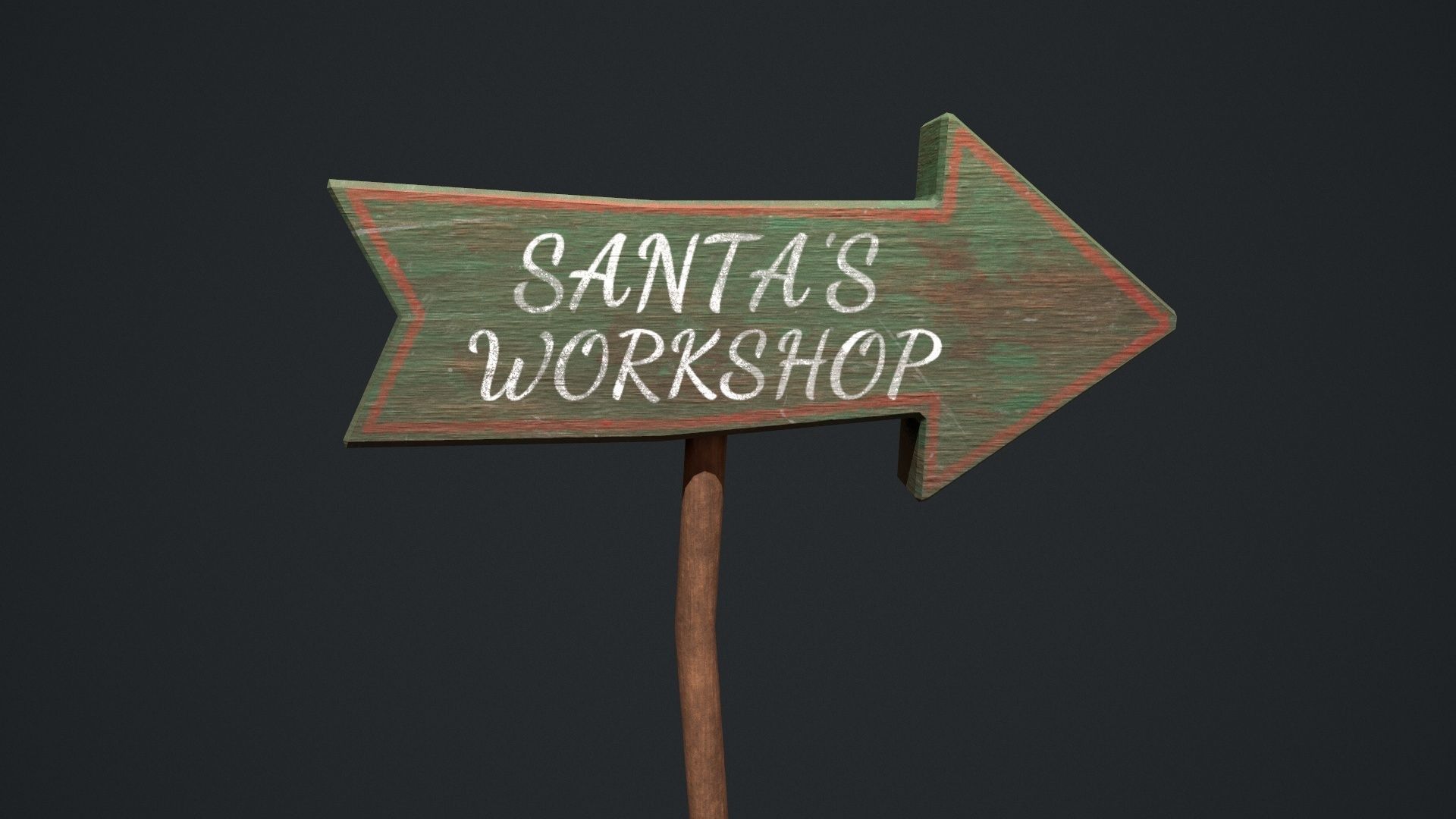 Santas Workshop Sign 3D asset | CGTrader