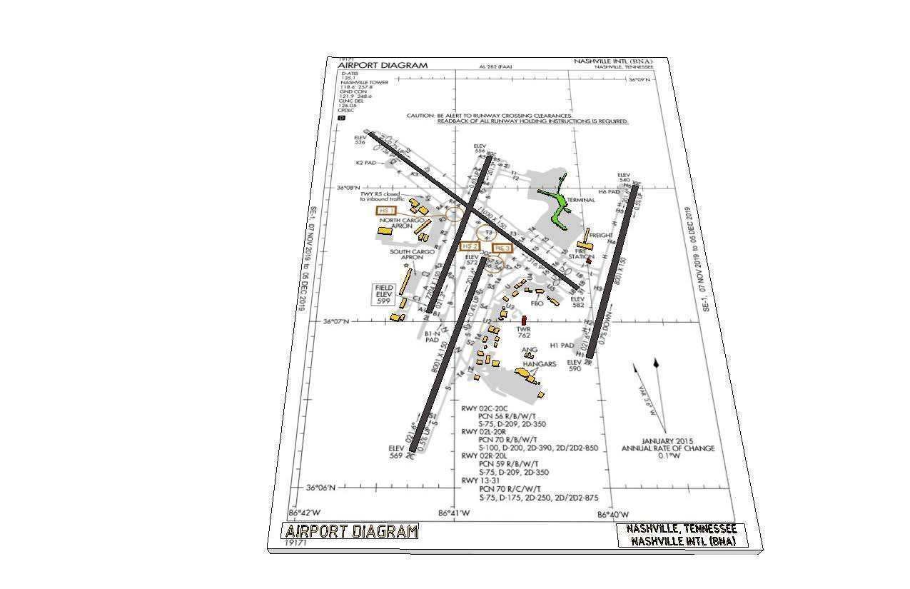 Airport Diagram - Nashville International Airport - BNA free 3D model ...