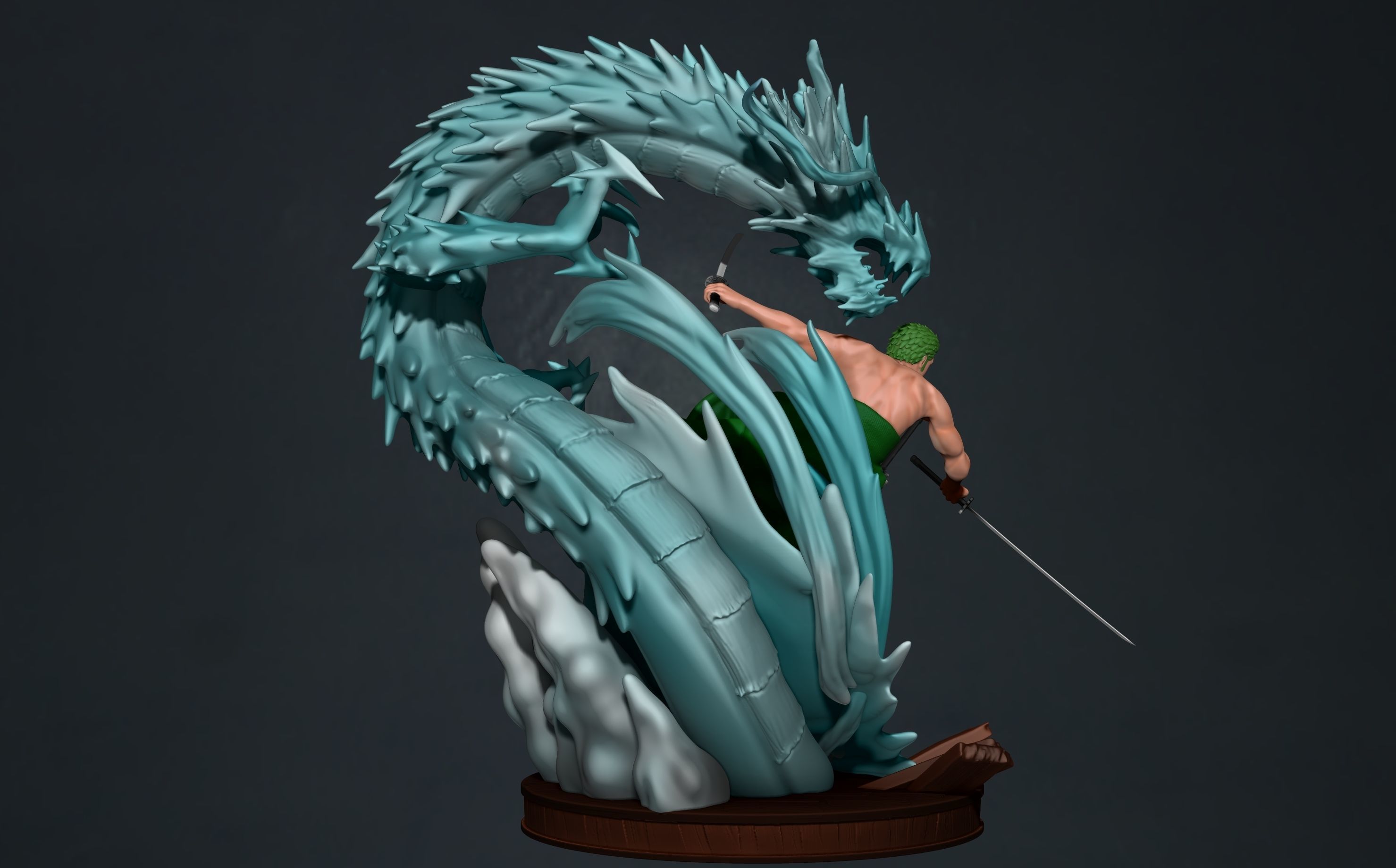 one piece - roronoa zoro - 3d print statue 3D model 3D printable | CGTrader