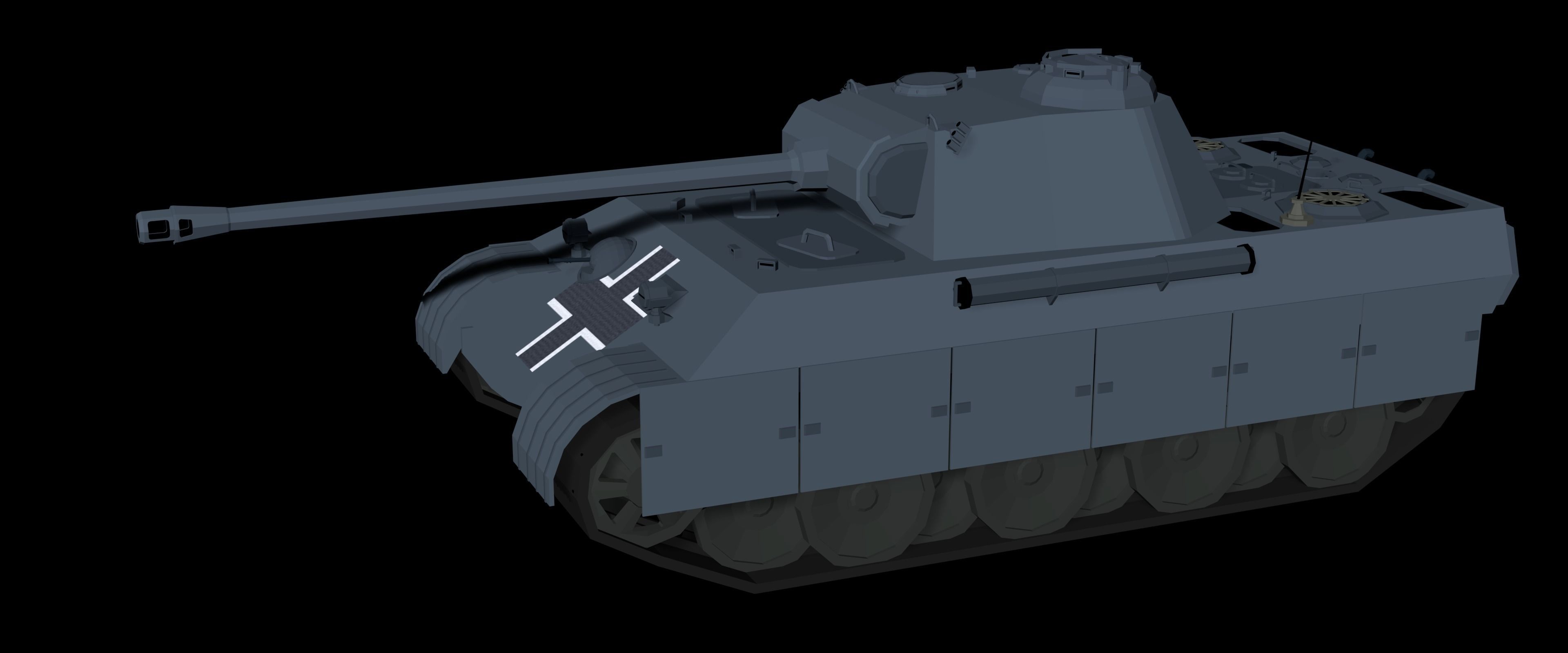 3D model Panzer V Panther tank german LowPoly isometric VR / AR / low ...