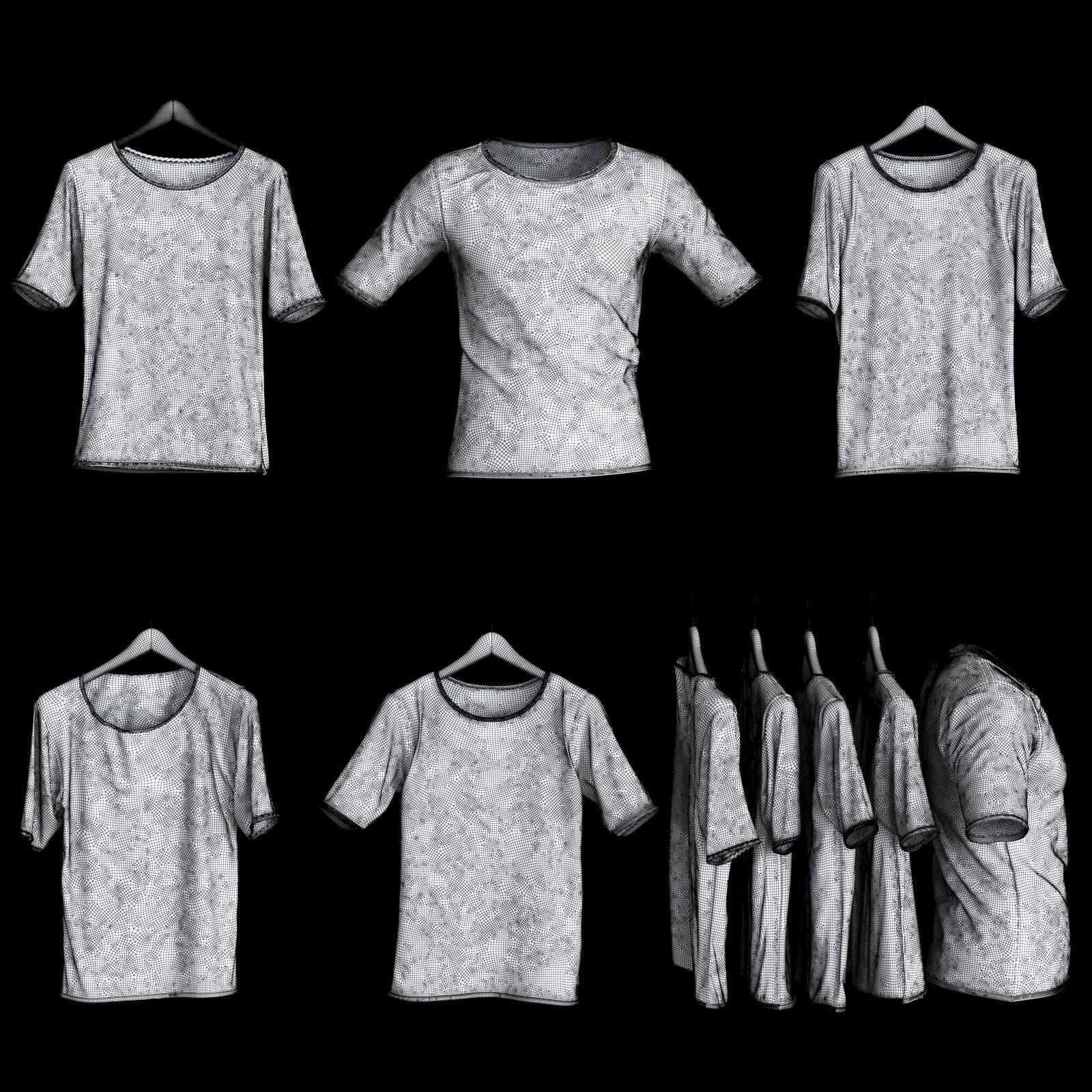 t-shirts set 3D model | CGTrader