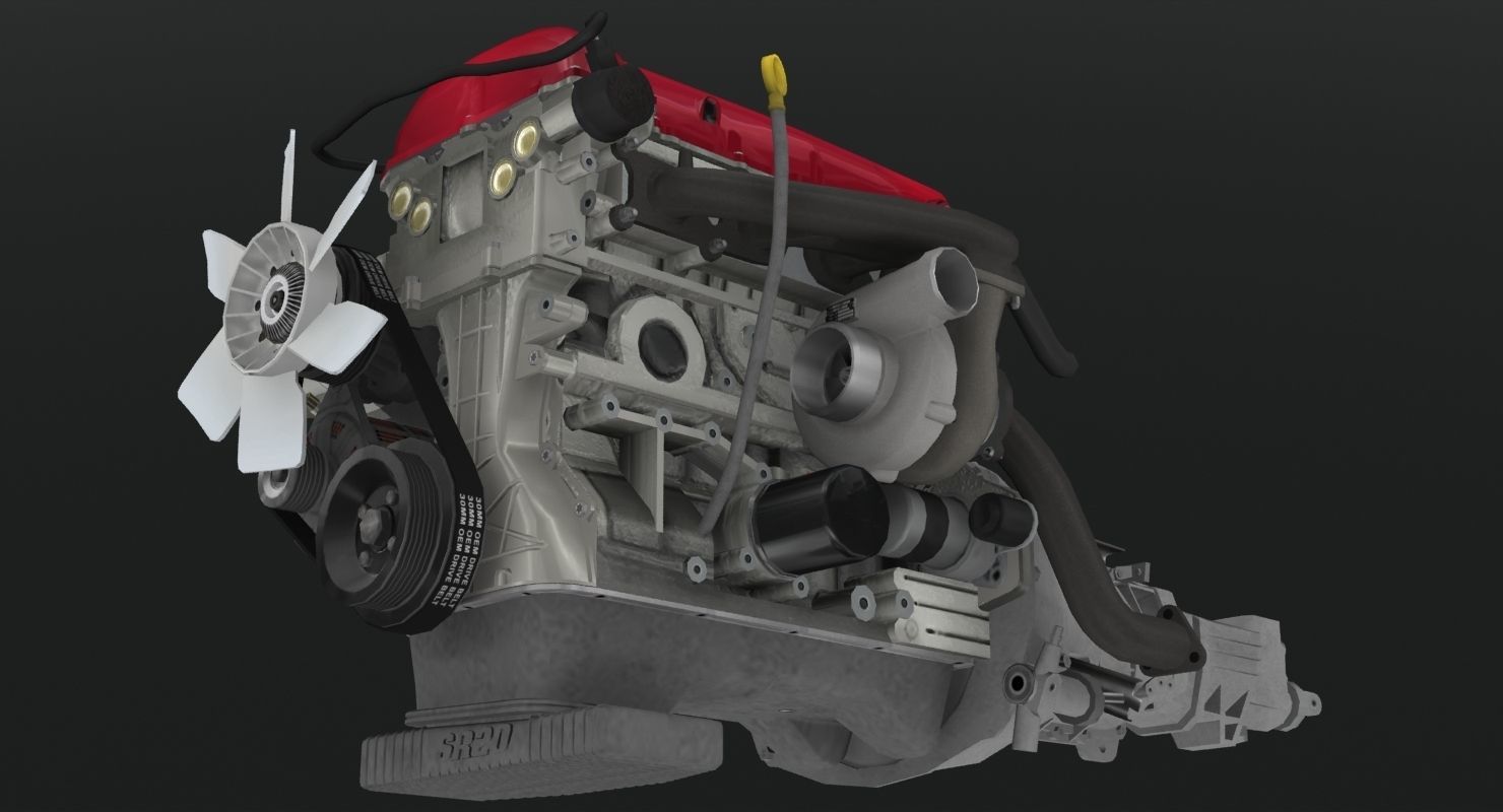 3D model Nissan SR20DET Red Top engine VR / AR / low-poly | CGTrader
