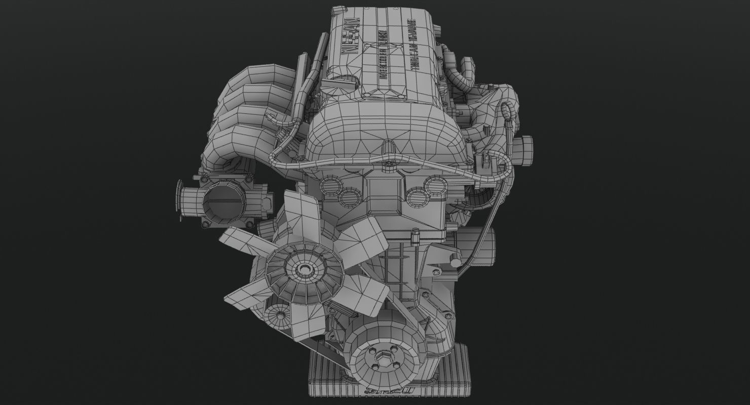 3D model Nissan SR20DET Red Top engine VR / AR / low-poly | CGTrader