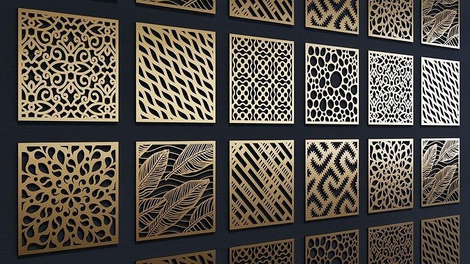 Pack of square patterns - 8 pieces 3D model | CGTrader