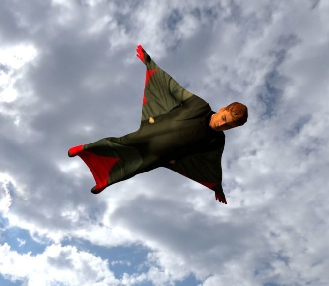 3D model skyDiver 3d model woman VR / AR / low-poly | CGTrader