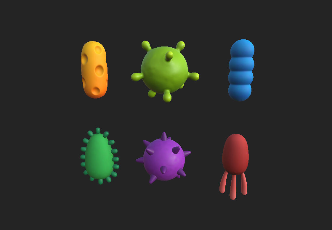 Bacteria Pack 3D model | CGTrader