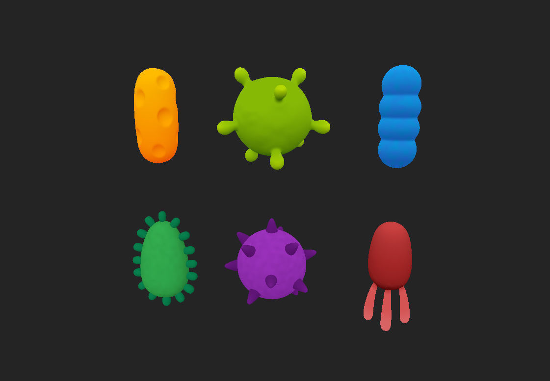 Bacteria Pack 3D model | CGTrader