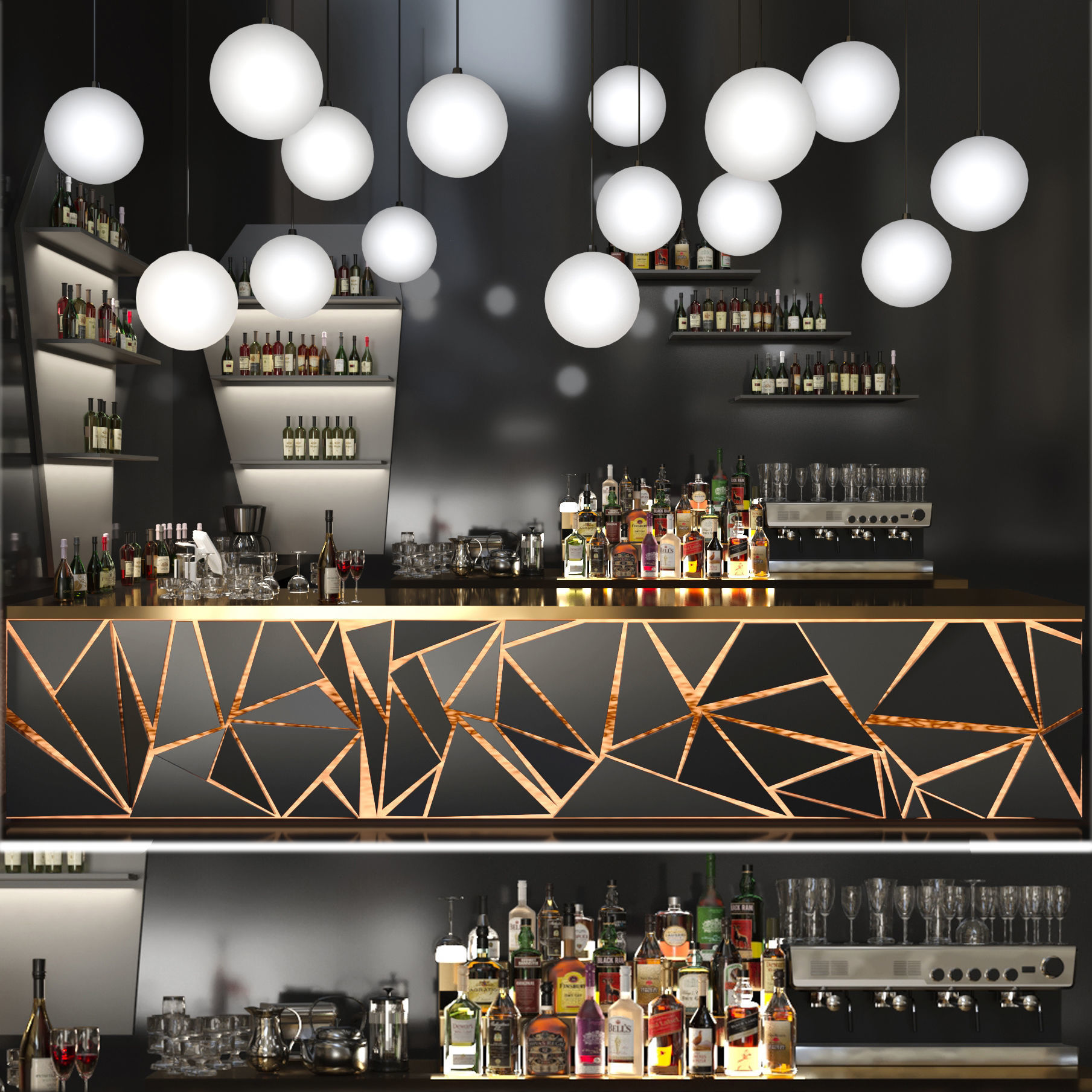 Backlit bar 3D model | CGTrader