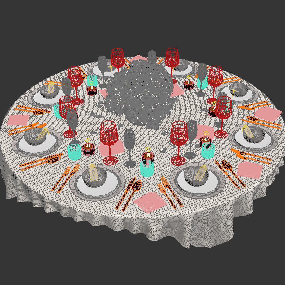 Table setting 11 3D model | CGTrader