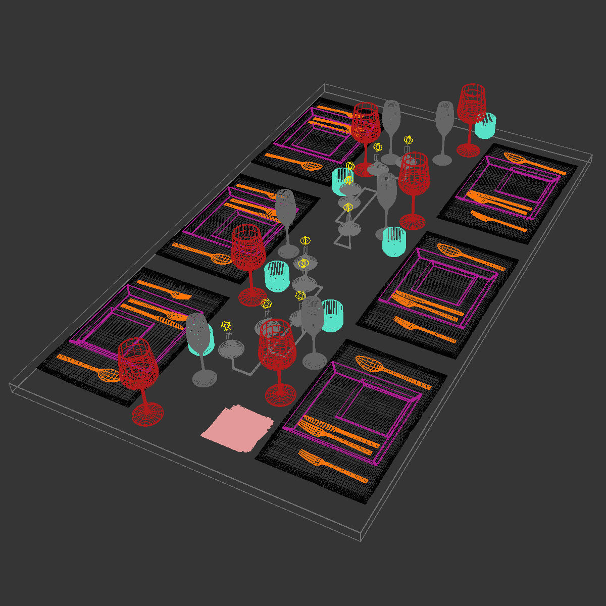 Table setting 12 3D model | CGTrader