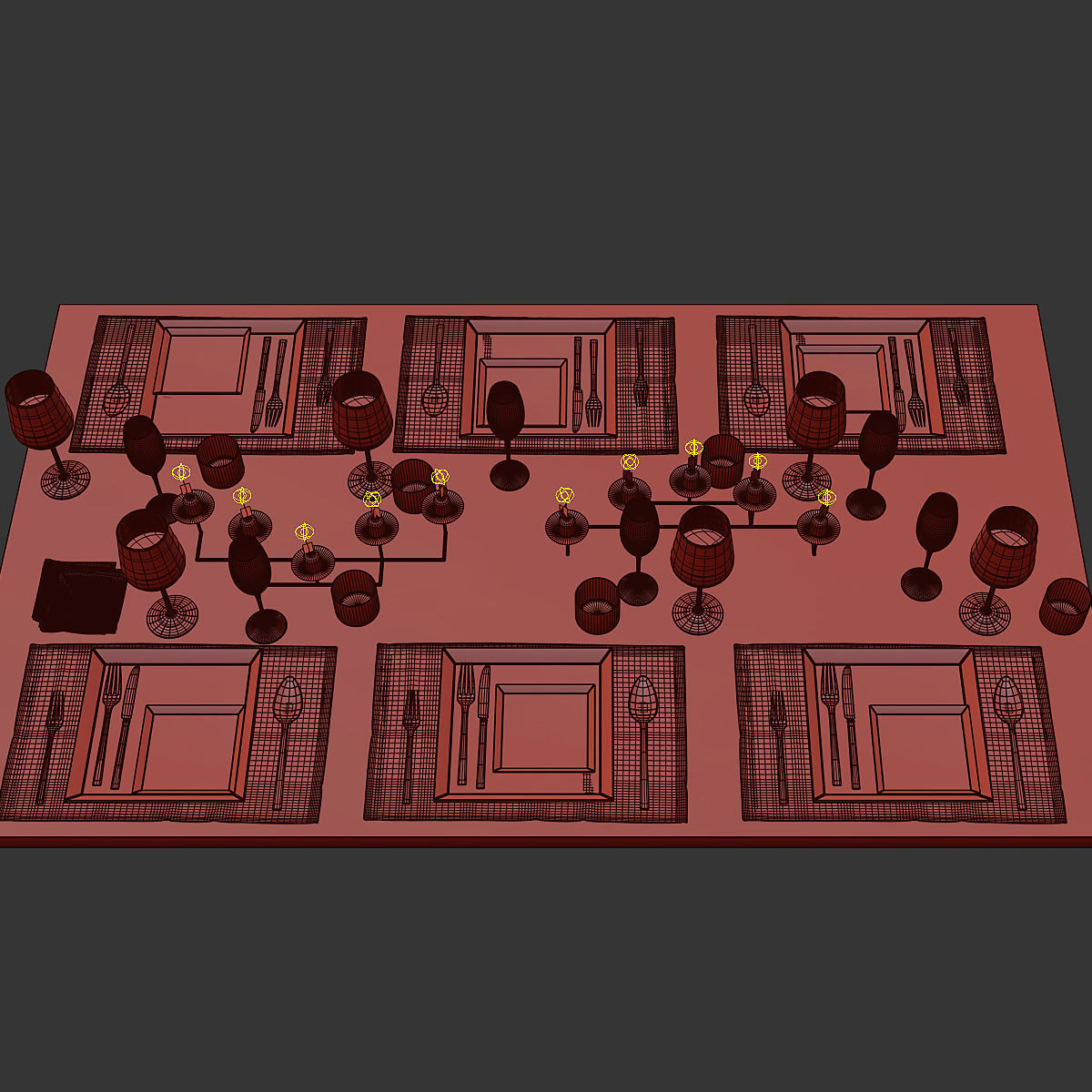 Table setting 12 3D model | CGTrader