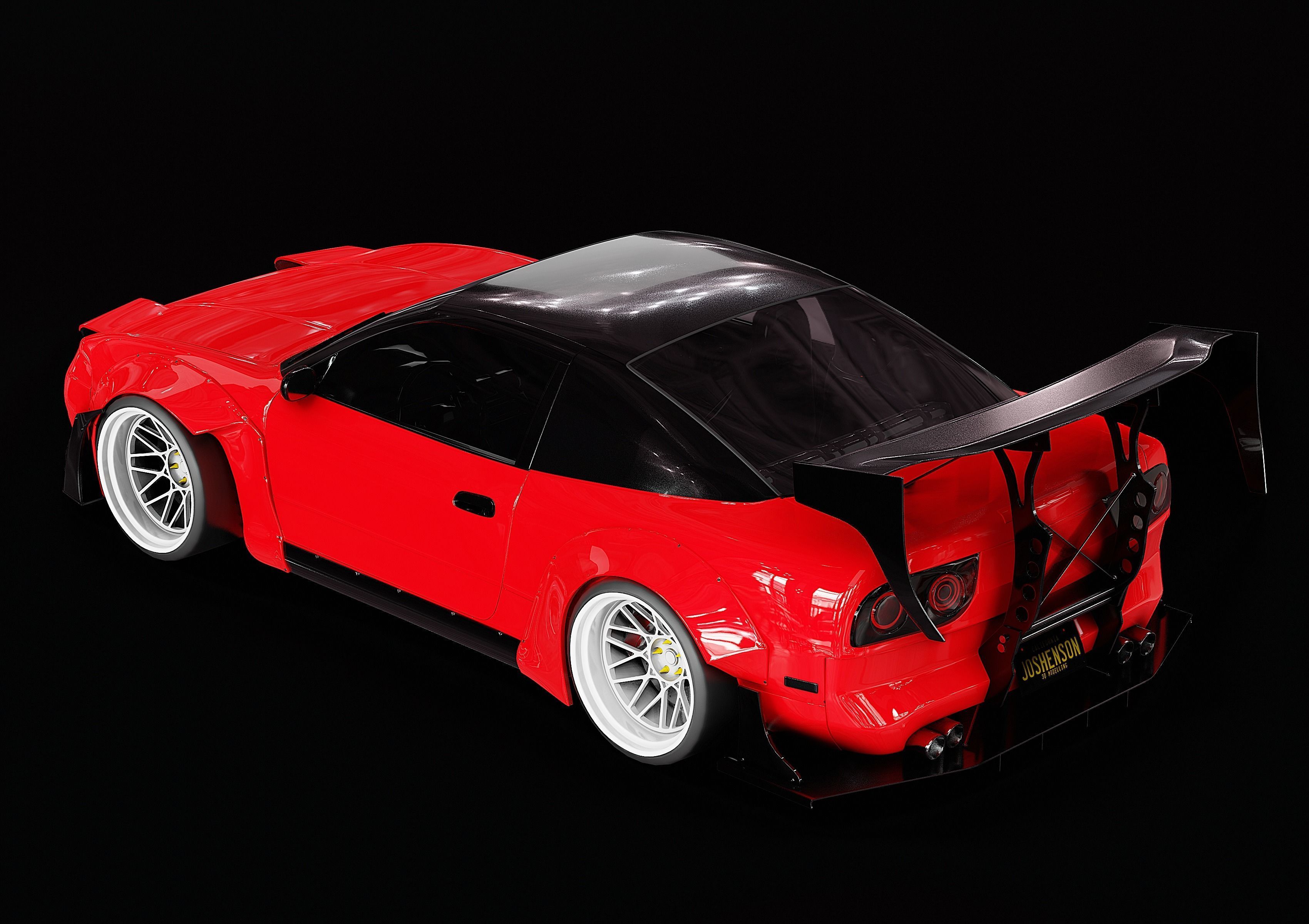Widebody Nissan 240SX S13 3D model rigged | CGTrader