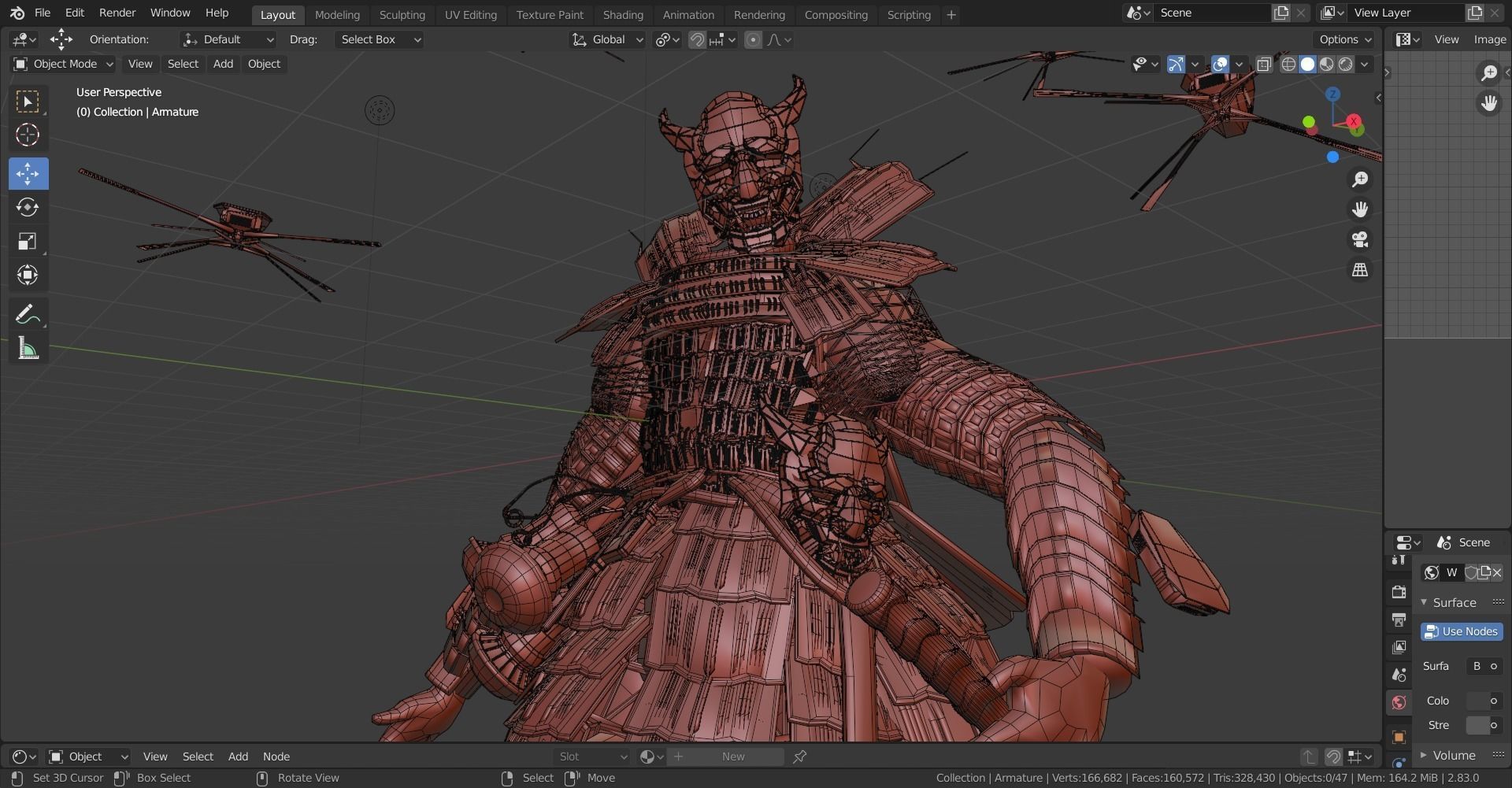 cyberpunk samurai 3D model rigged | CGTrader