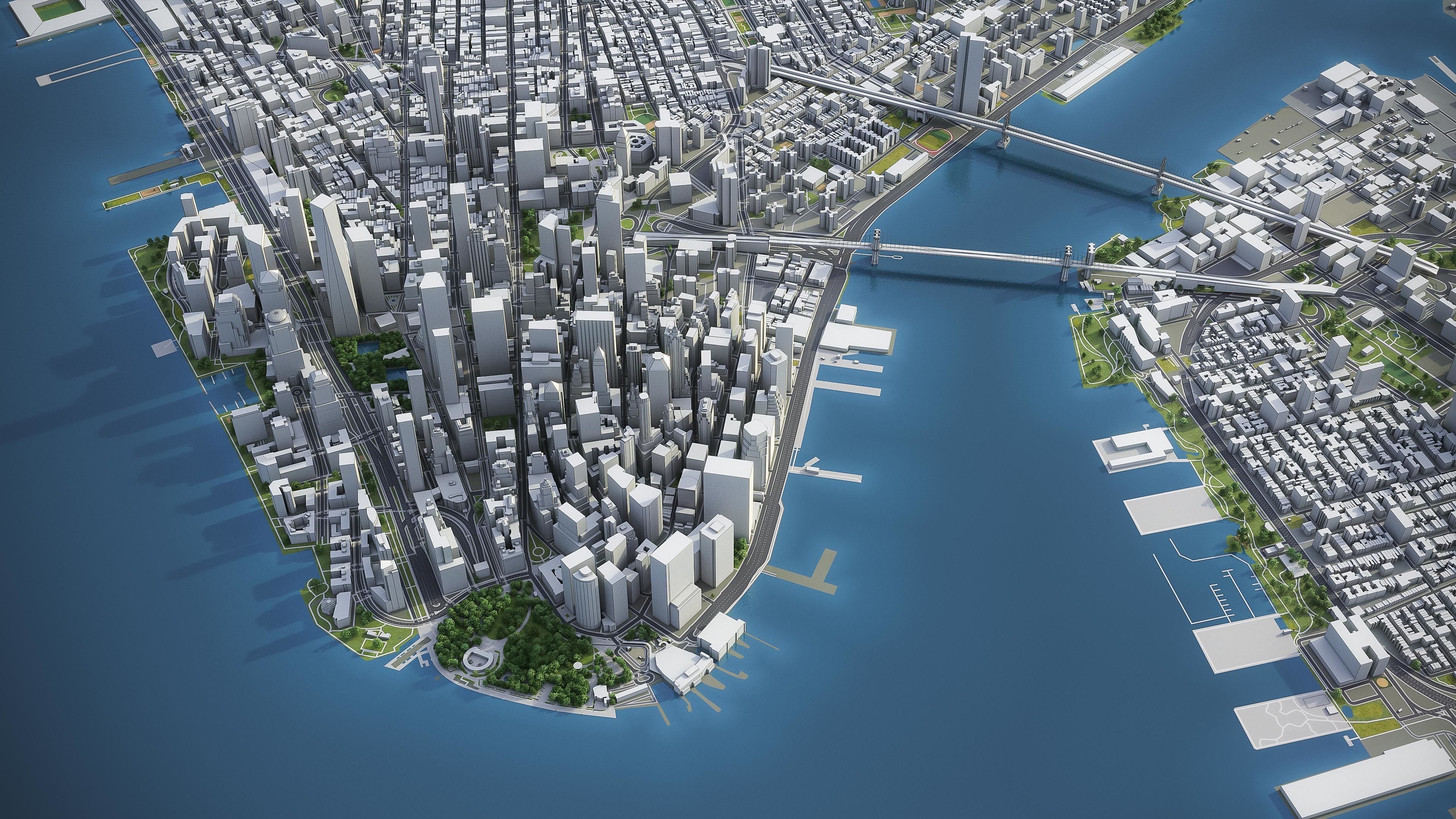 3D model New York - Lower Manhattan VR / AR / low-poly | CGTrader