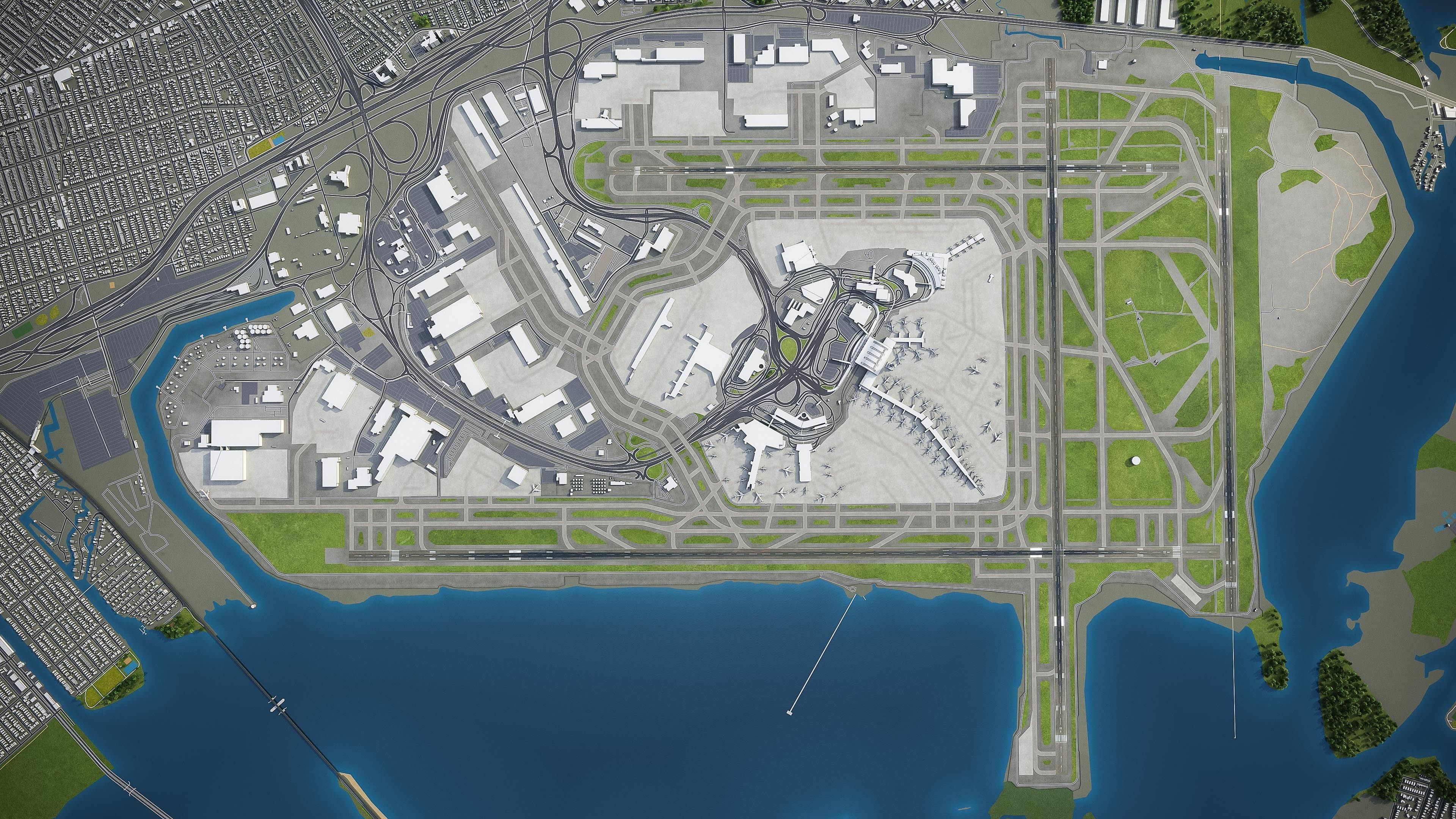3D model John F Kennedy International Airport - JFK VR / AR / low-poly ...
