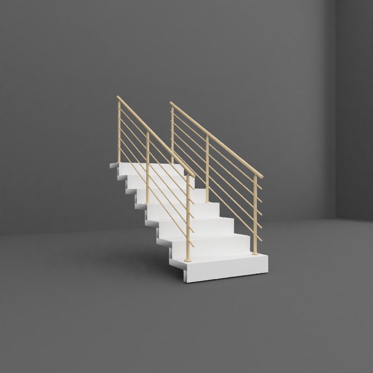 Stairs staircase gold free 3D model | CGTrader