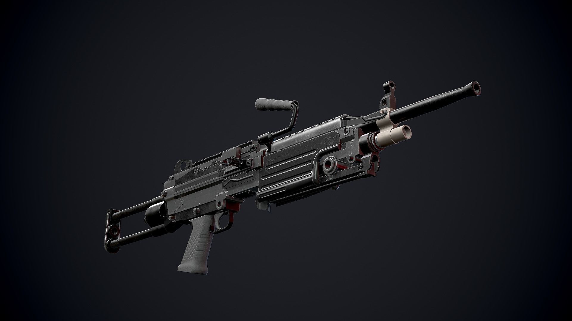 3D model Semi Automatic Rifle FN M249S PARA VR / AR / low-poly | CGTrader