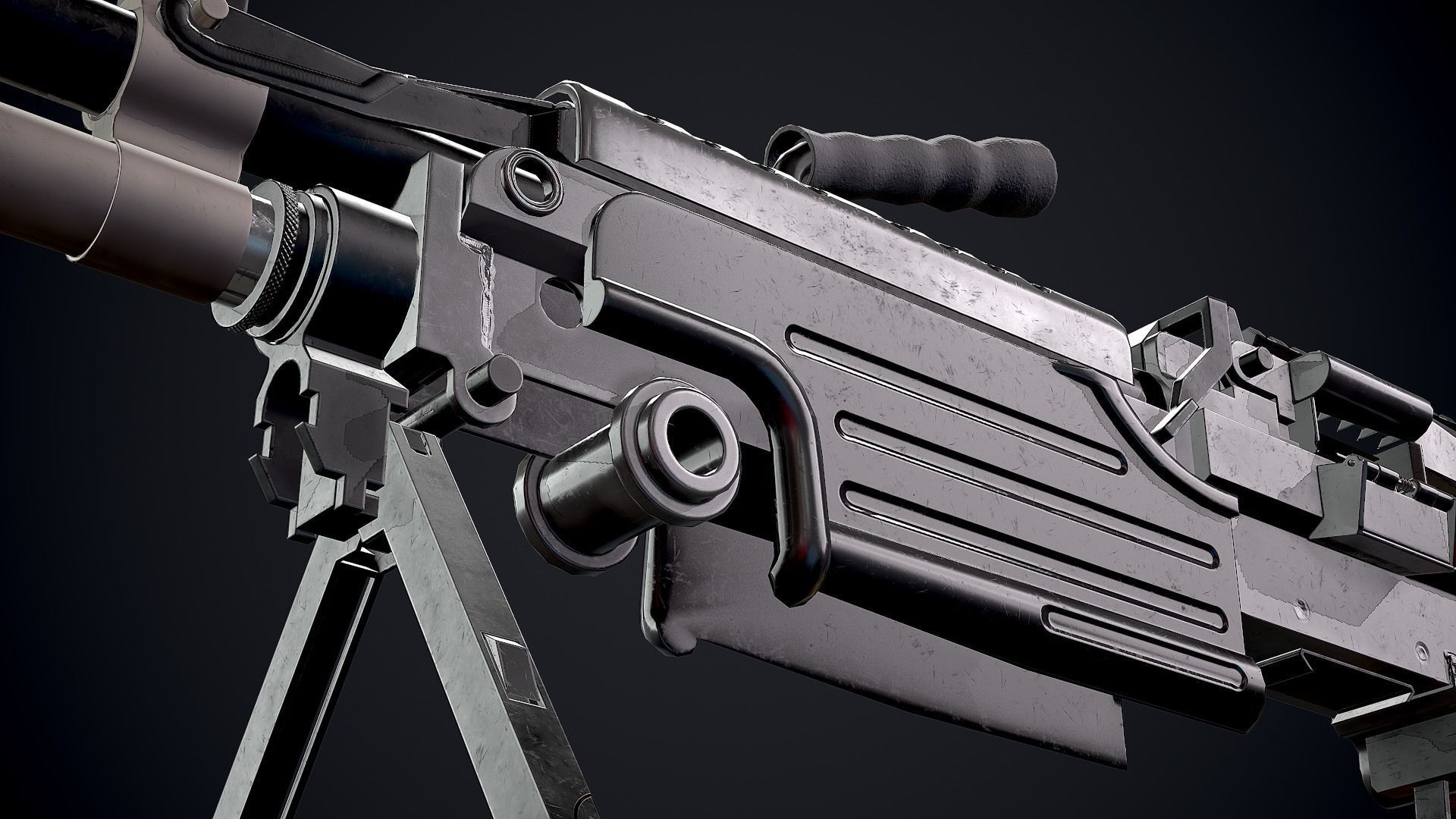 3D model Semi Automatic Rifle FN M249S PARA VR / AR / low-poly | CGTrader