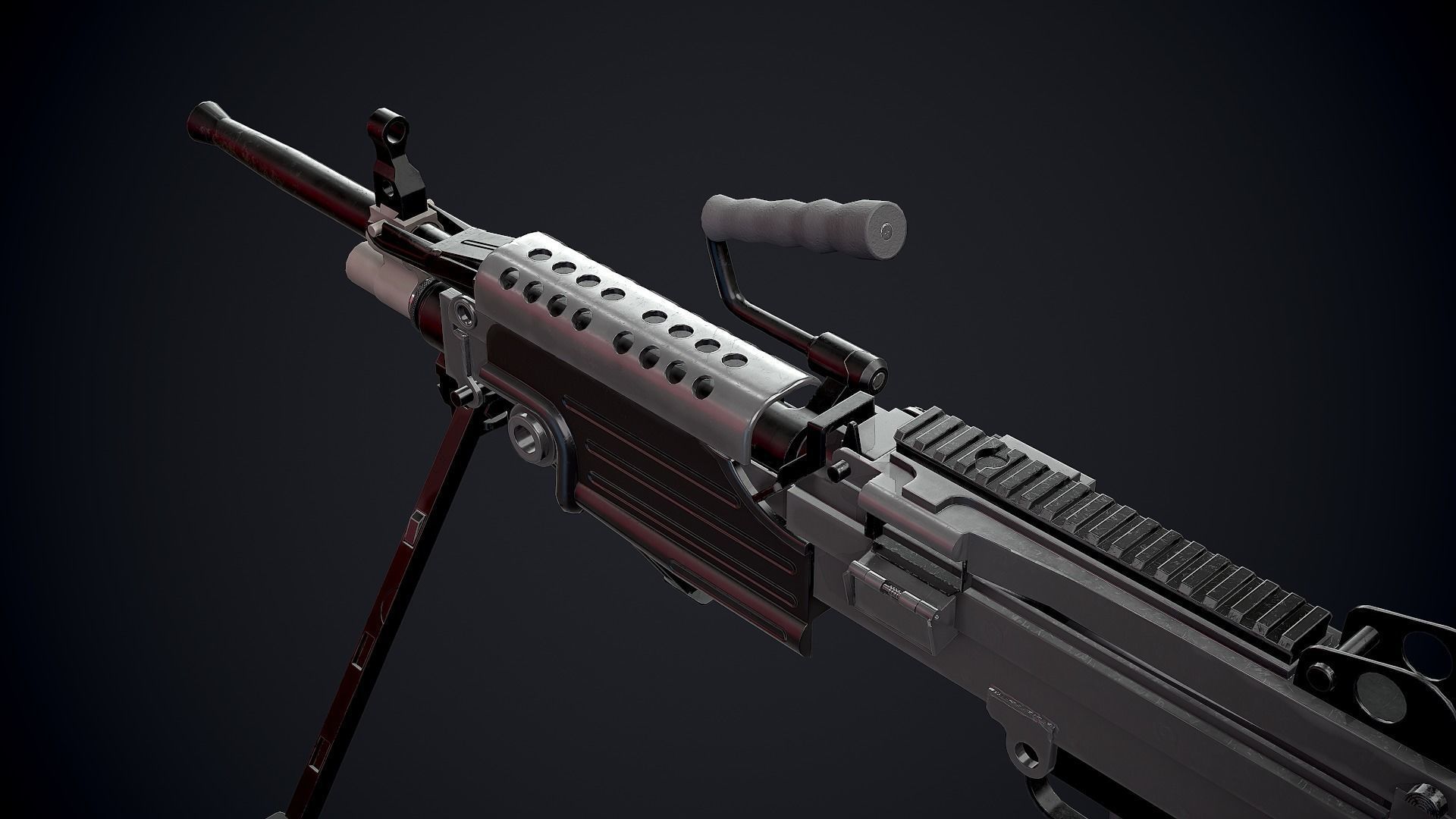 3D model Semi Automatic Rifle FN M249S PARA VR / AR / low-poly | CGTrader