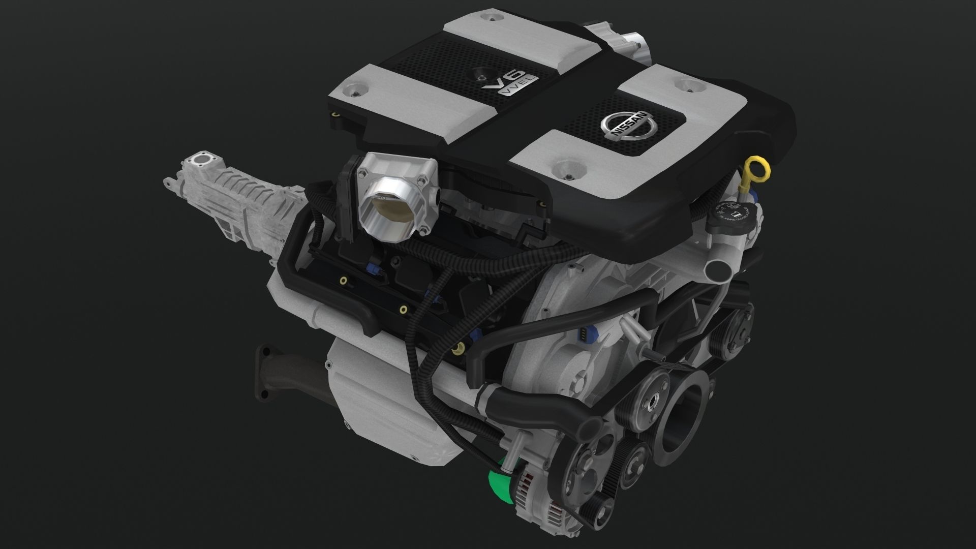 3D model Nissan 370z VQ37VHR engine VR / AR / low-poly | CGTrader