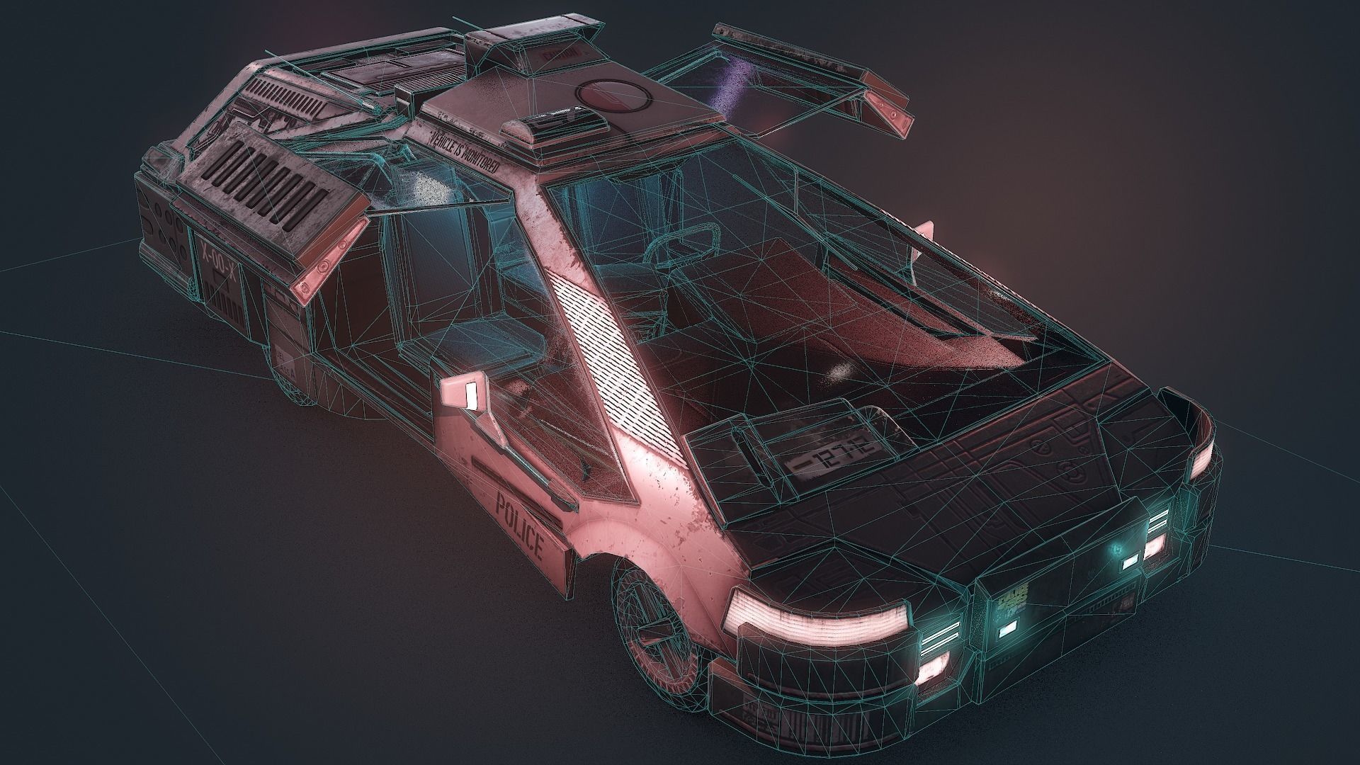 3D model 1982 2019 Blade Runner Ground Police Car VR / AR / low-poly ...
