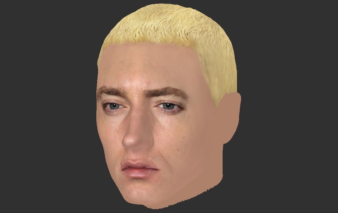 Eminem head of person with blonde hair 3D model | CGTrader