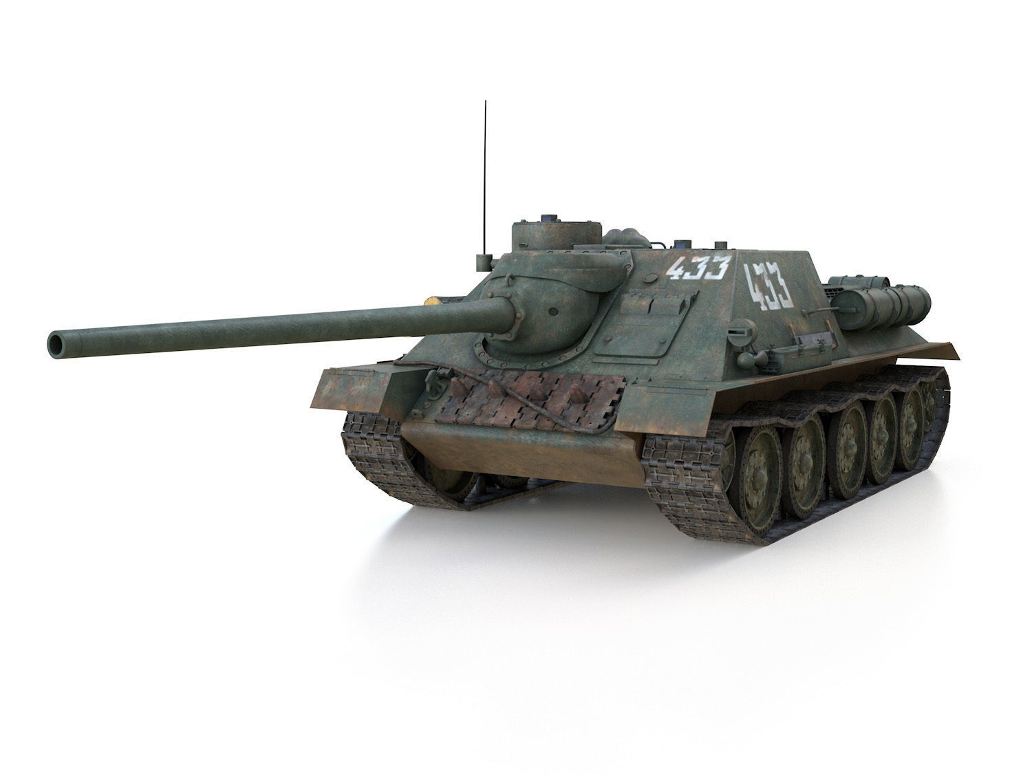 SU-100 - 433 - Soviet Tank Destroyer 3D model | CGTrader