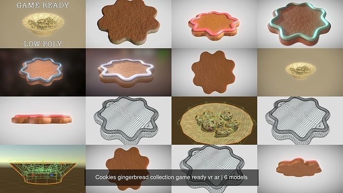 Cookies gingerbread collection game ready vr ar | CGTrader