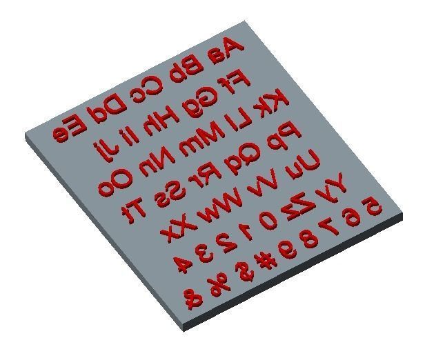Reverse Latin Alphabet 3D model | CGTrader