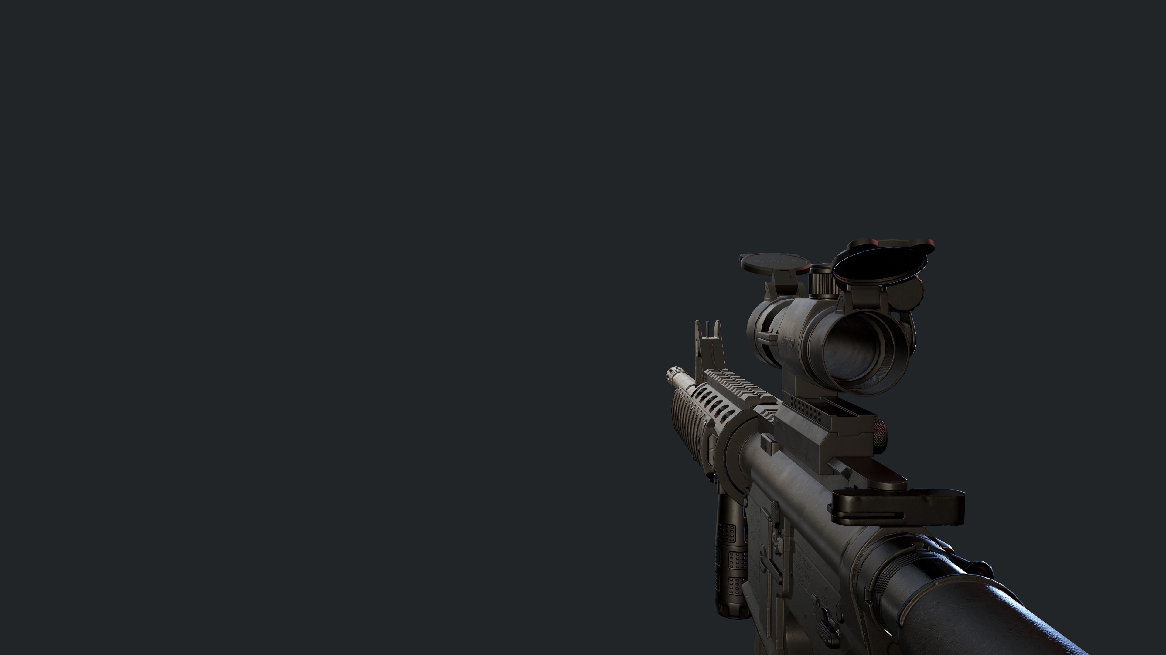 3D model M4A1 Carbine with attachments and red dot VR / AR / low-poly ...